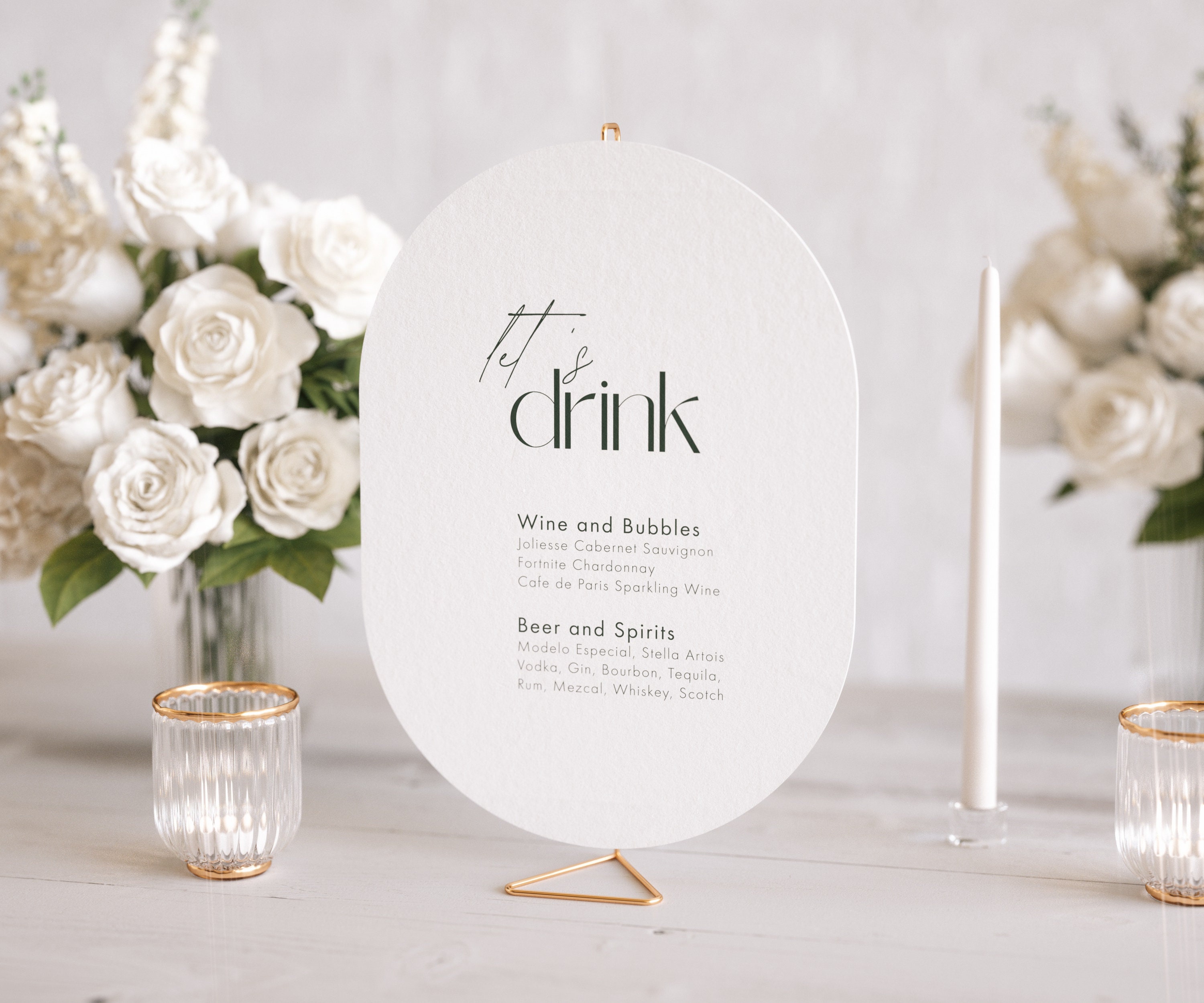 Double Arch Wedding Drink Sign: Modern Minimalist Bar Menu - Etsy