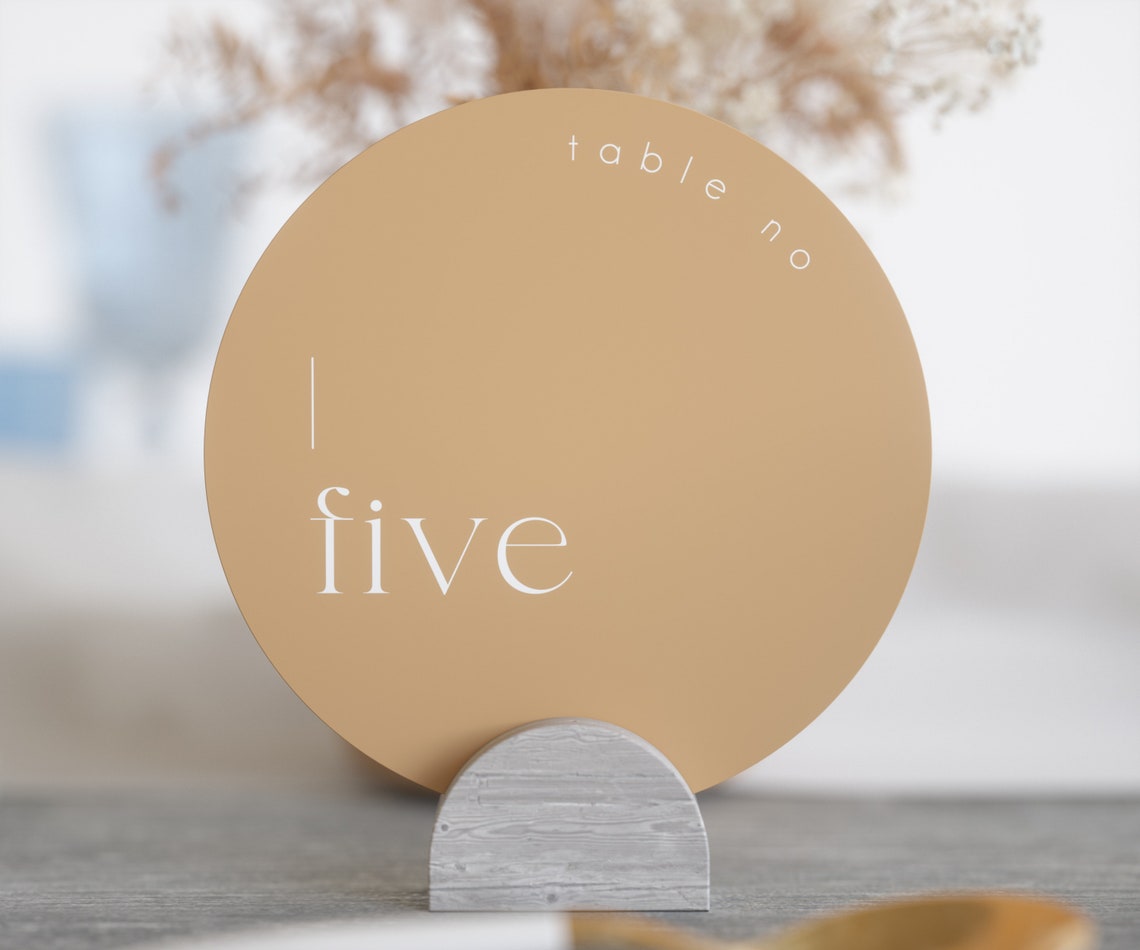 Circle Wedding Table Numbers Modern Minimalist Table Numbers - Etsy