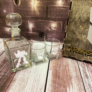 Transformers Whiskey Glasses Set,custom Transformers Decanter Whiskey ...