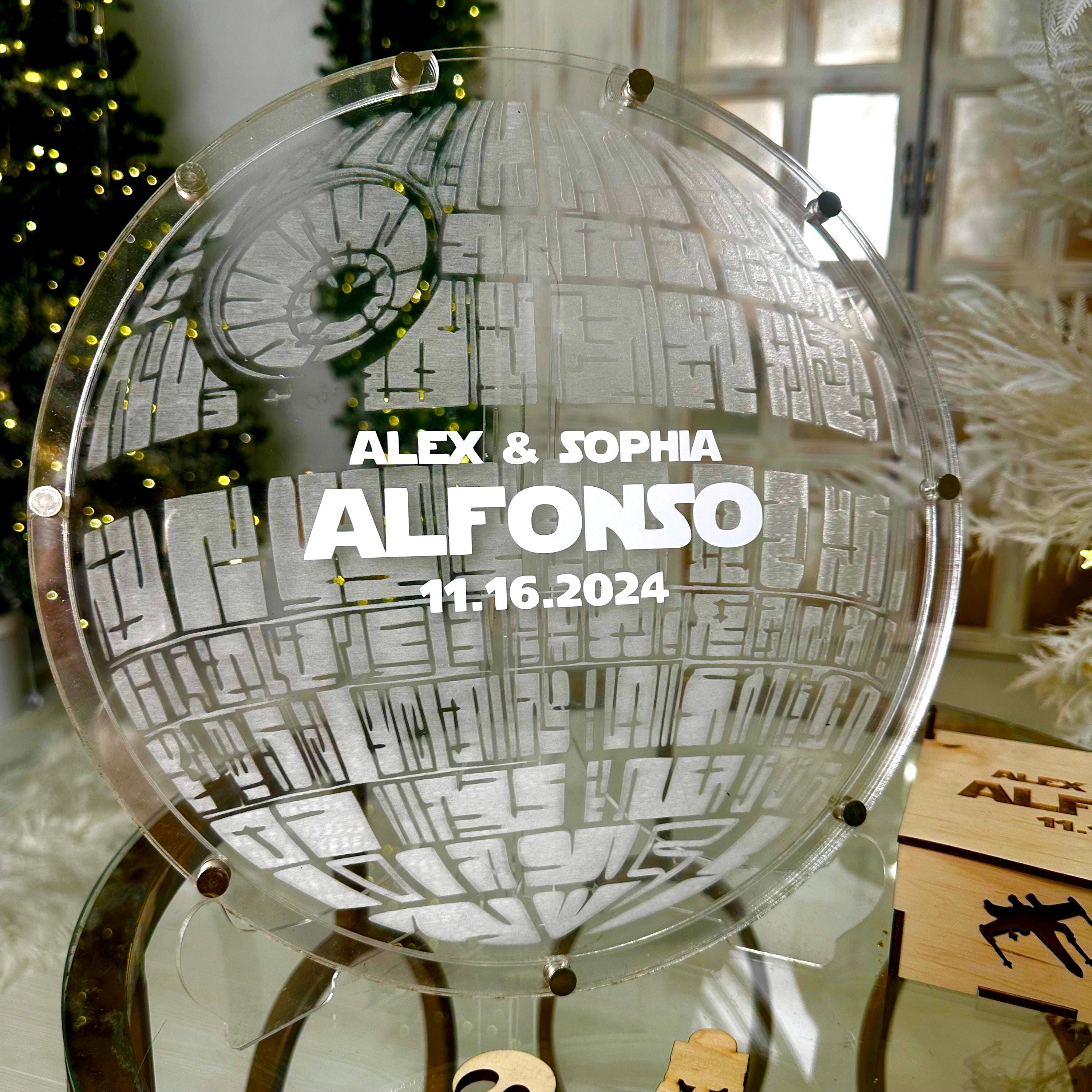Acrylic Death Star Wedding Guest Book Alternative Death Star Wedding ...