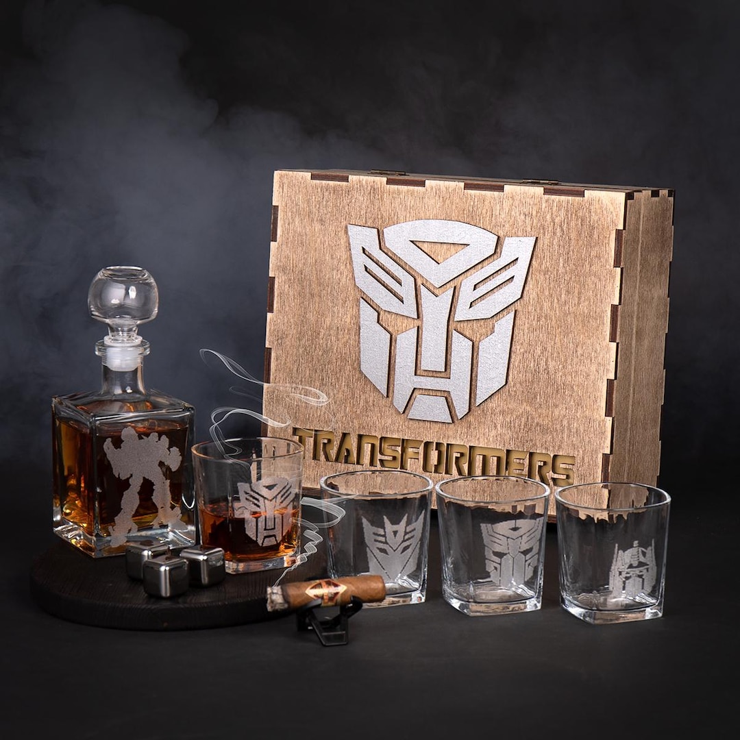 Transformers Whiskey Glasses Set,custom Transformers Decanter Whiskey ...