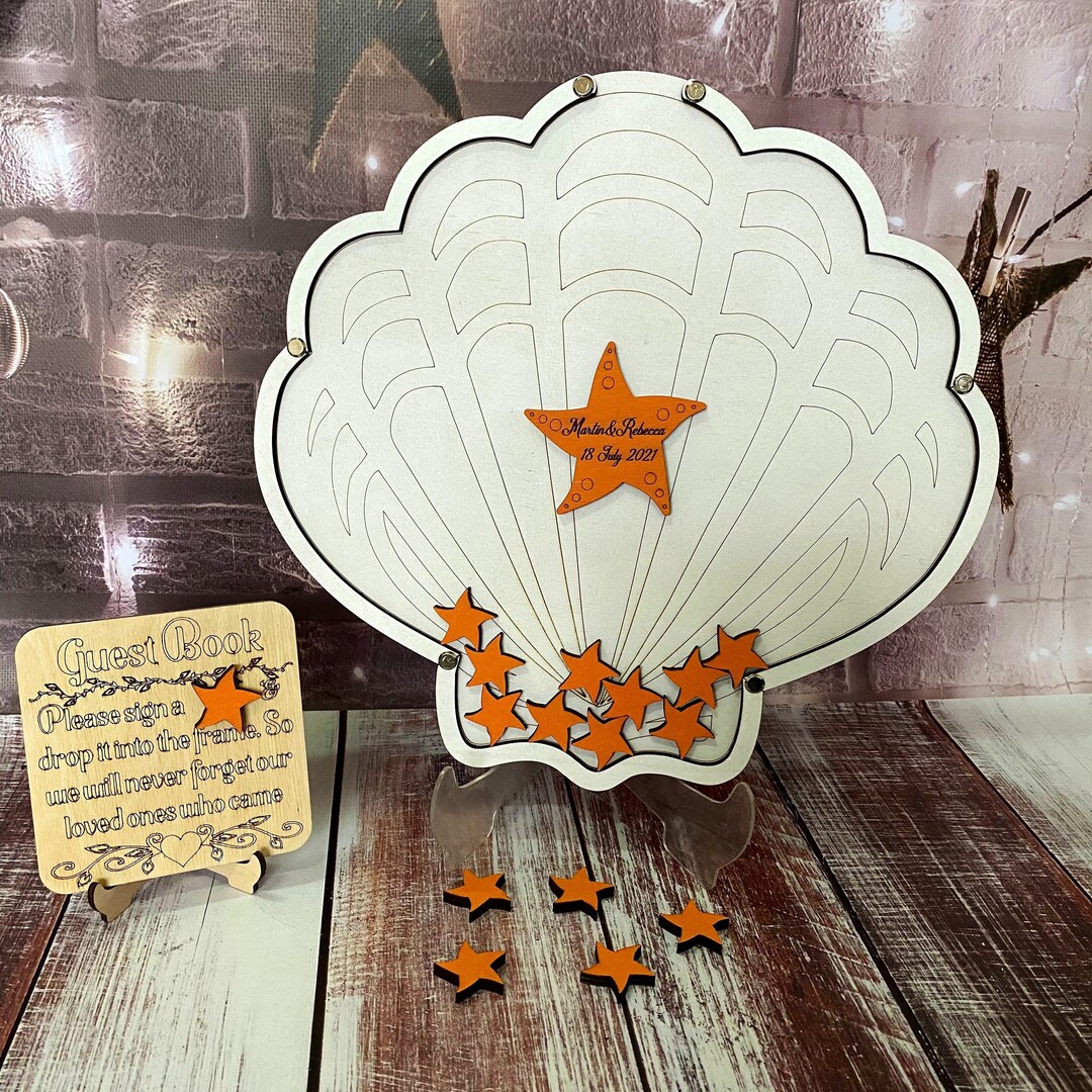Sea Shell Shaped Sweet 15 Birthday Guest Book Alernative Quinceanera ...