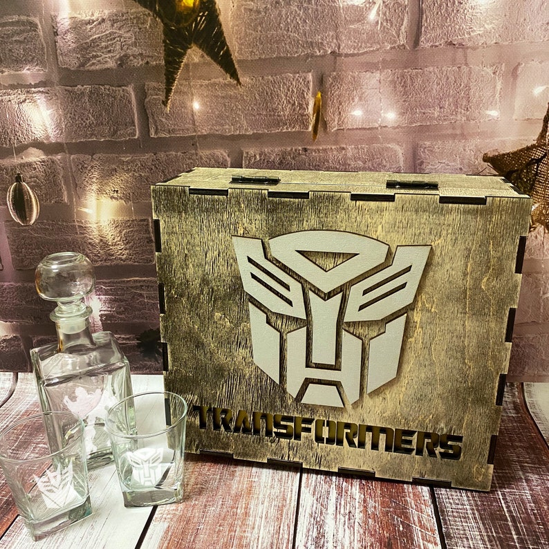 Transformers Whiskey Glasses Setcustom Transformers Decanter | Etsy