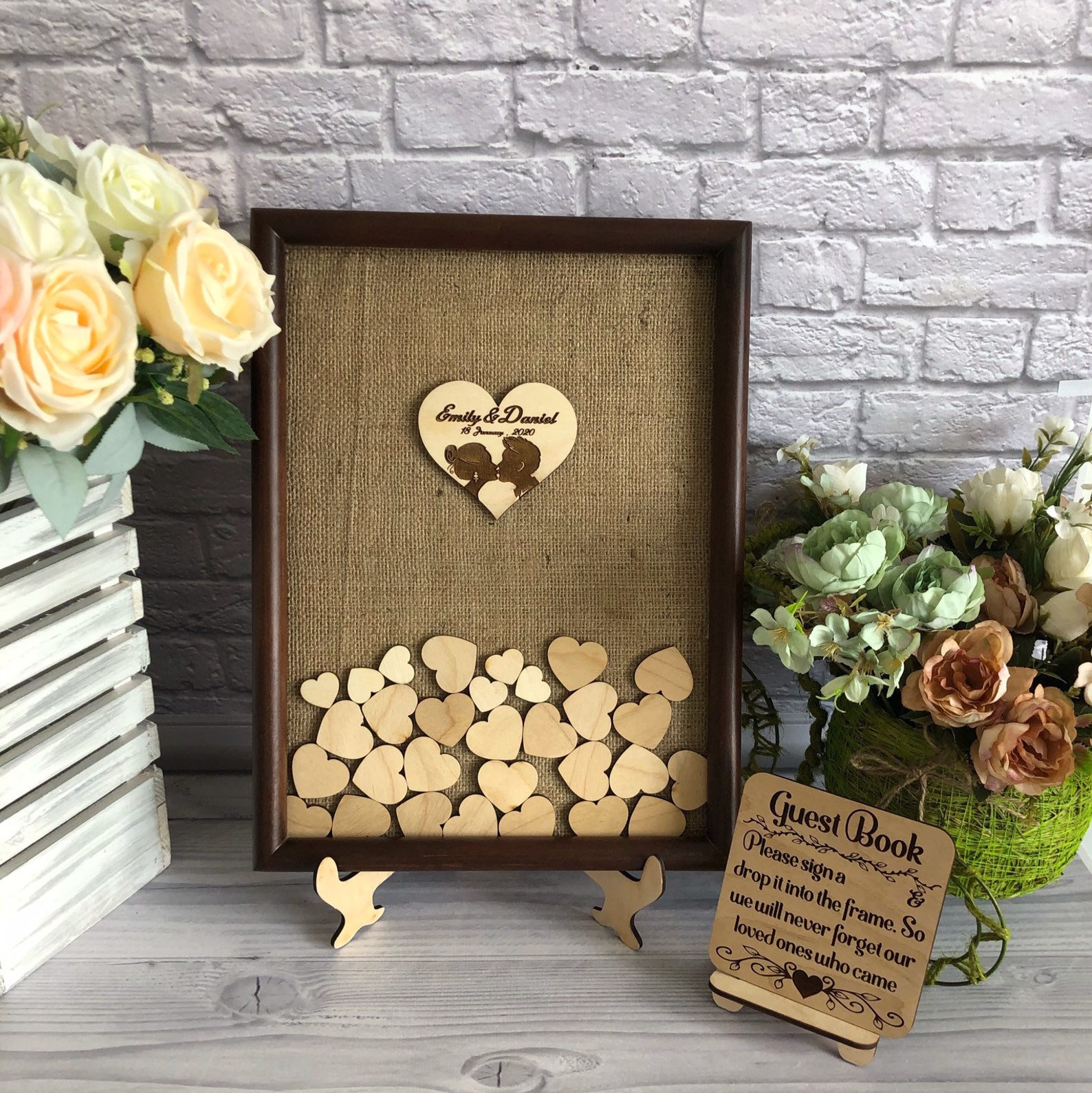 Rustic Wedding Guest Book Alternativeburlap Guest Bookcustom - Etsy