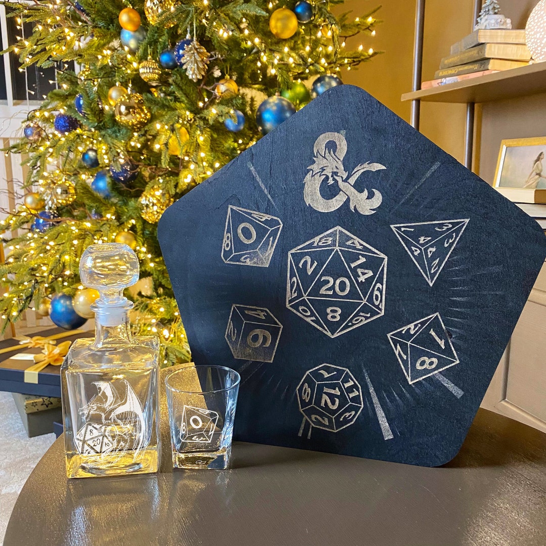 Dnd Fan Whiskey Gift Christmas Dnd Whiskey Glasses Set Dnd Dice Whiskey ...