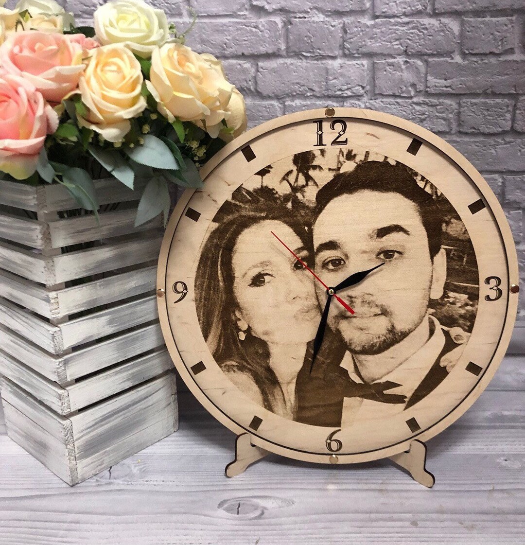 Personalized Wood Engraved Clock,wooden Wall Clock,unique Wall Clock ...