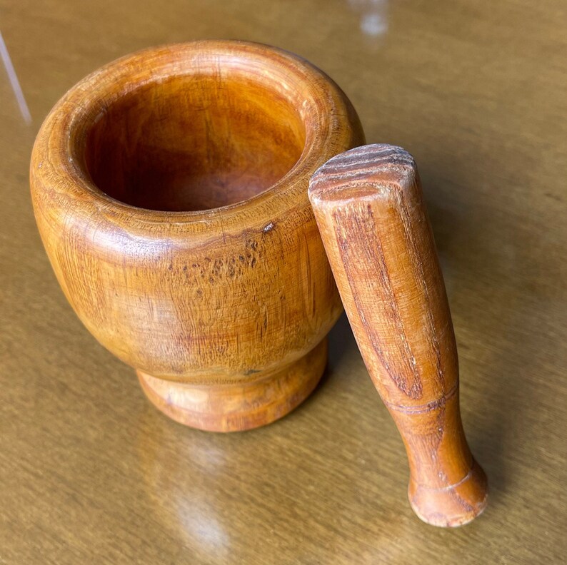 Wooden Mortar and Pestle Kitchen Tool, Home Decor - Etsy