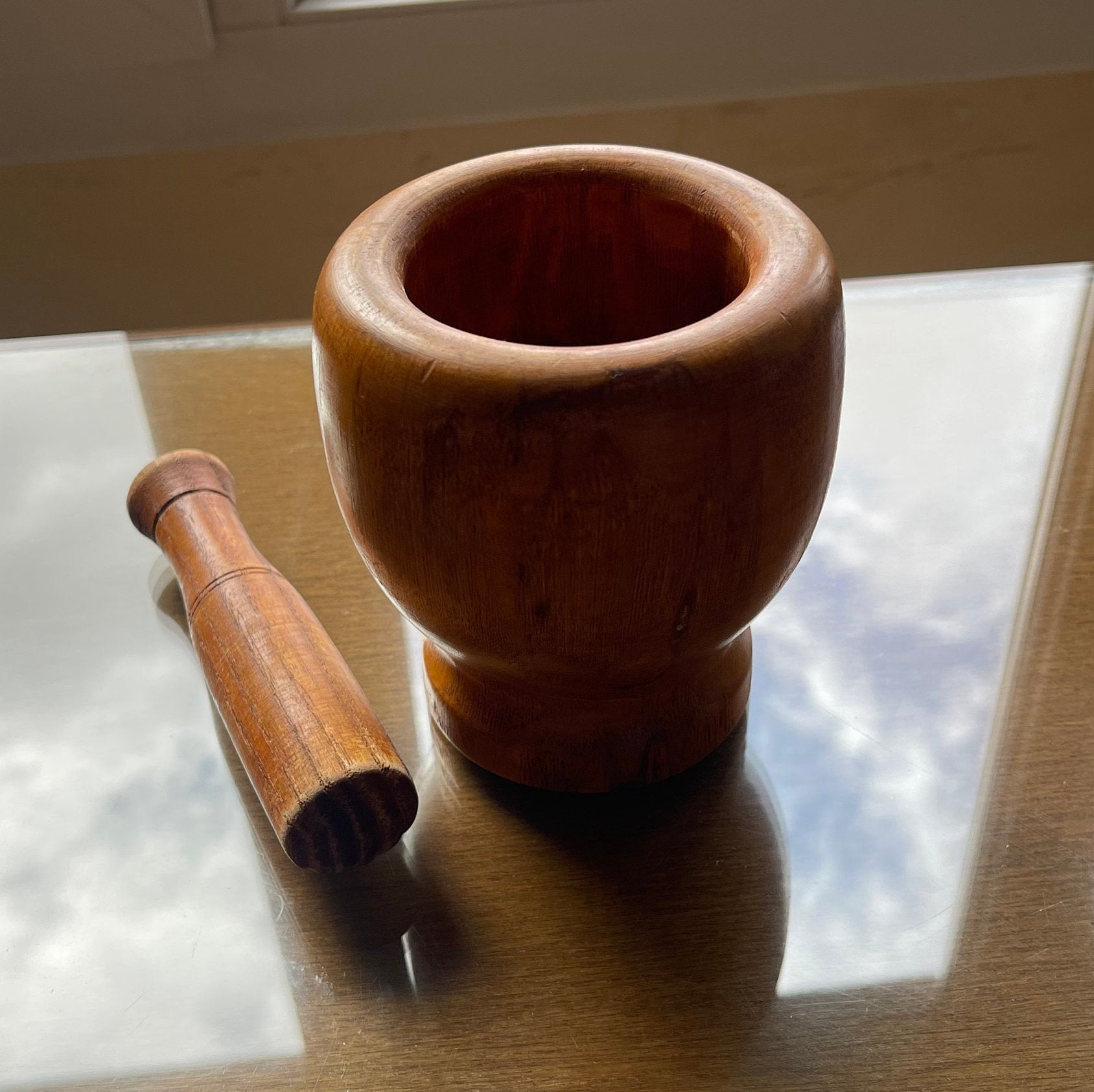 Wooden Mortar and Pestle Kitchen Tool, Home Decor - Etsy