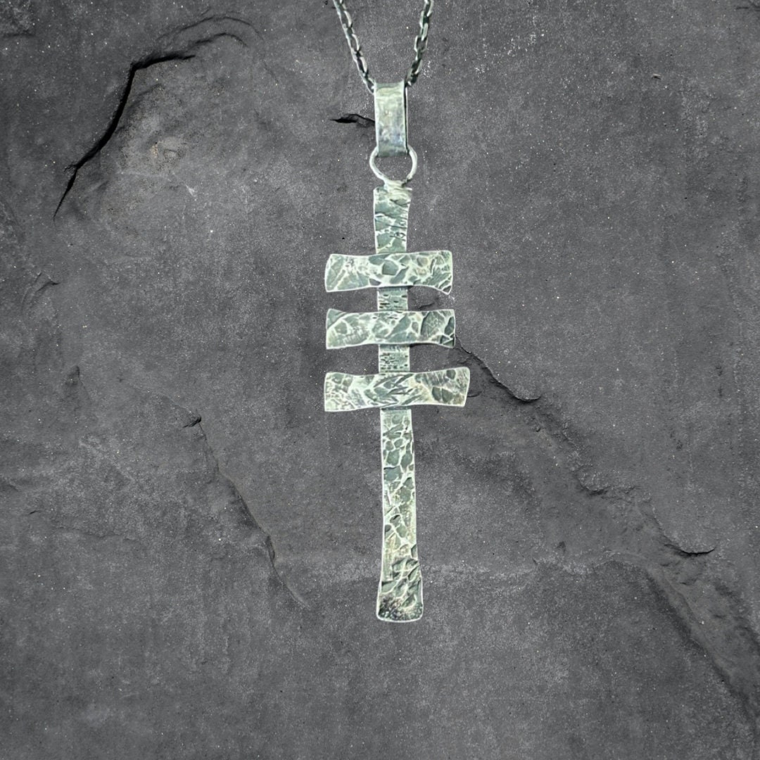 Triple Cross Pendant in Fine Silver - Etsy