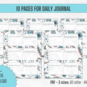 30 Day Gratitude Journal Printable Mindfulness Journal - Etsy