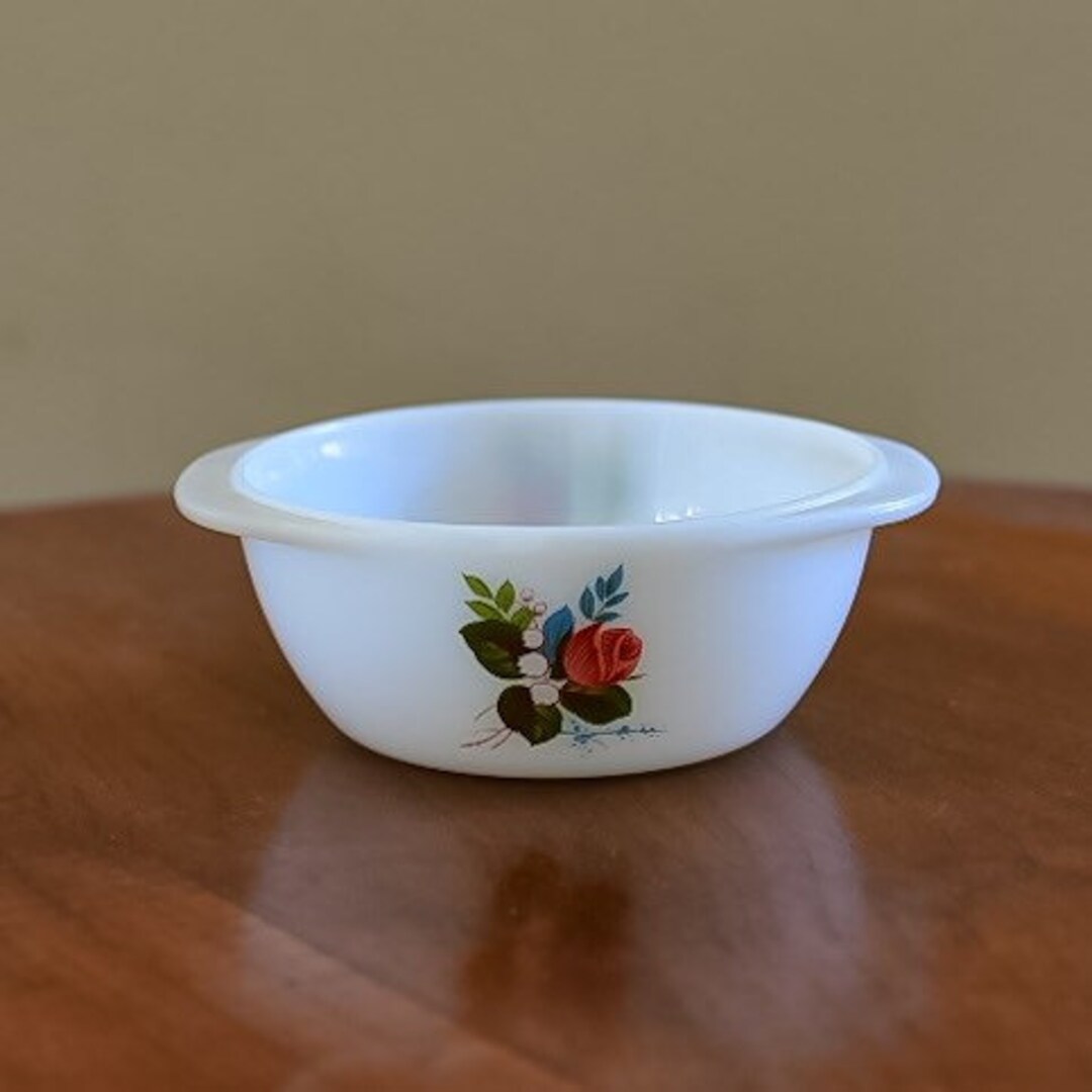 Vintage JAJ Pyrex Cottage Rose 8oz Round Casserole 1970 - Etsy