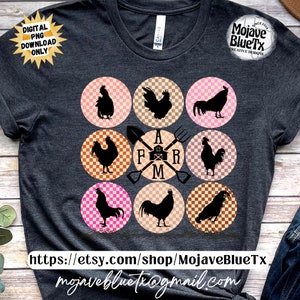 Checkered Roosters | Digital PNG | Sublimation Design | Instant ...