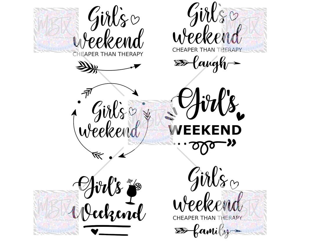 Girl's Weekend | Digital PNG-SVG Bundle | Sublimation Design | Instant ...