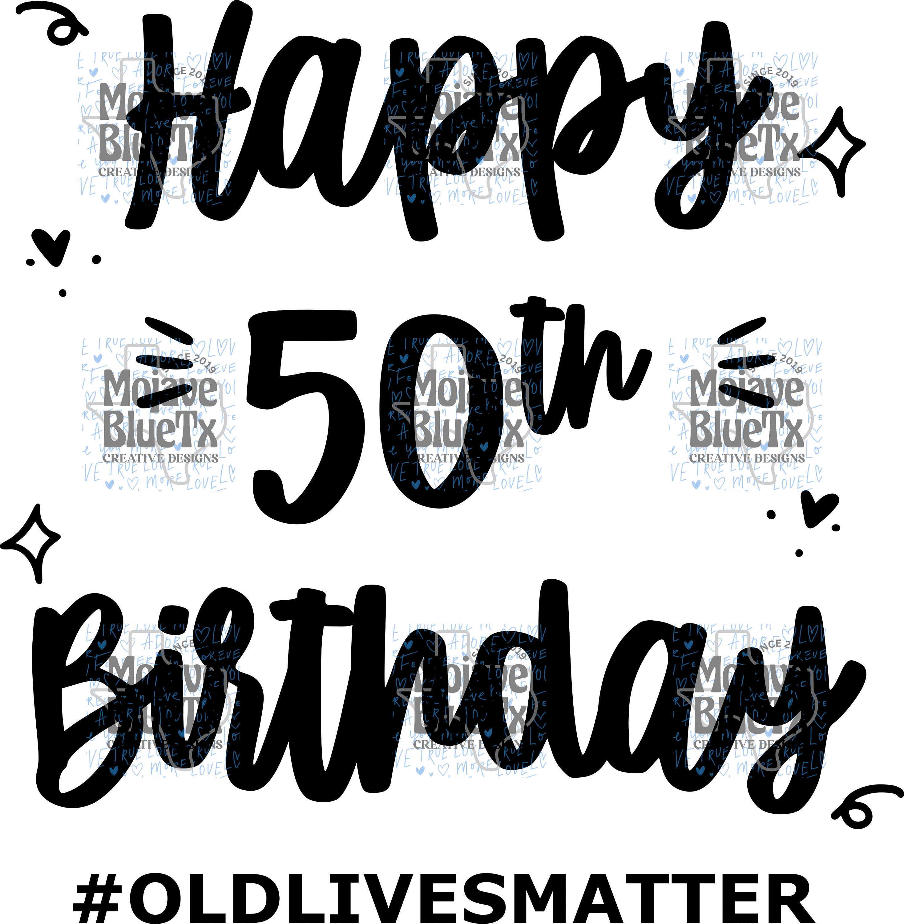 Happy 50th Birthday (black and White Lettering) 2 Files "old Lives ...