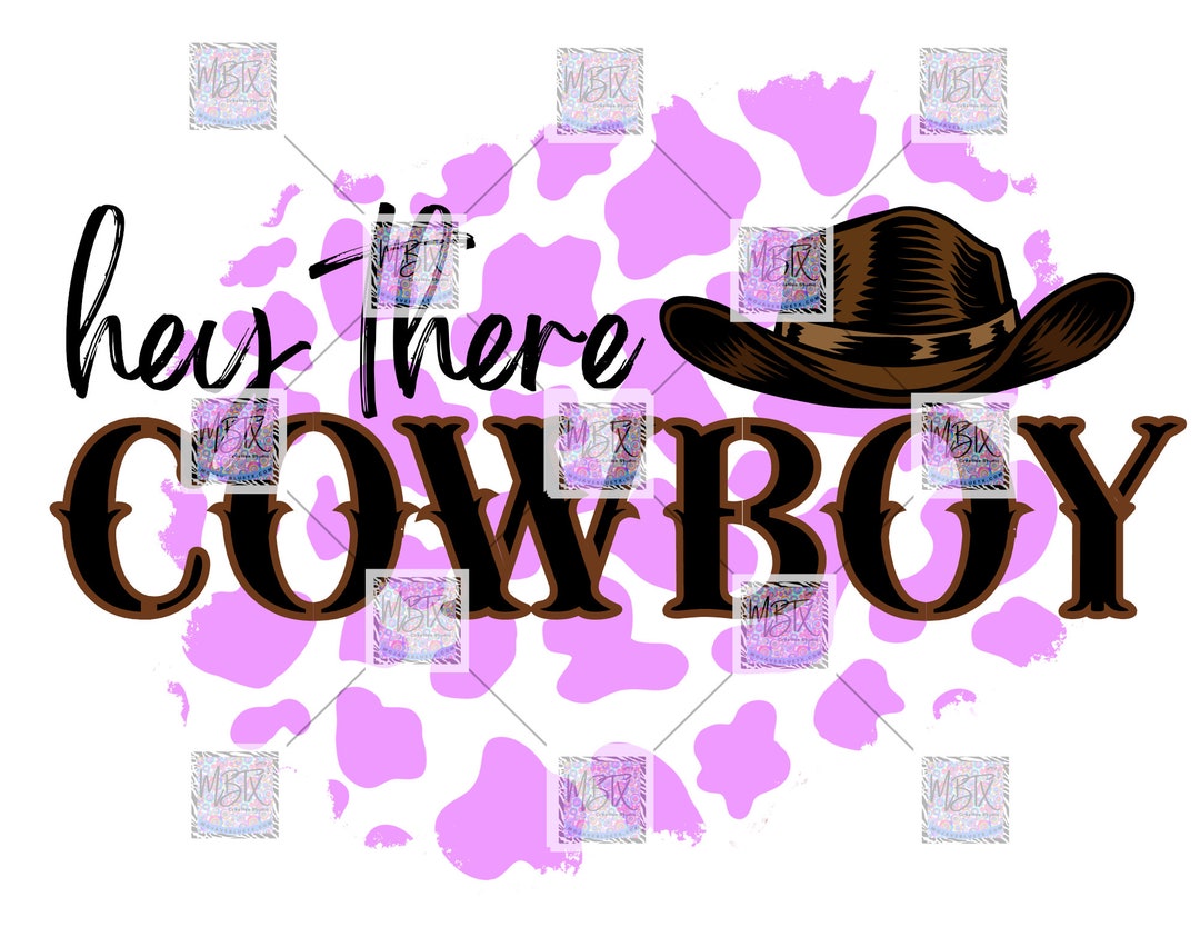 Hey There Cowboy - Purple | Digital PNG | Sublimation Design | Instant ...