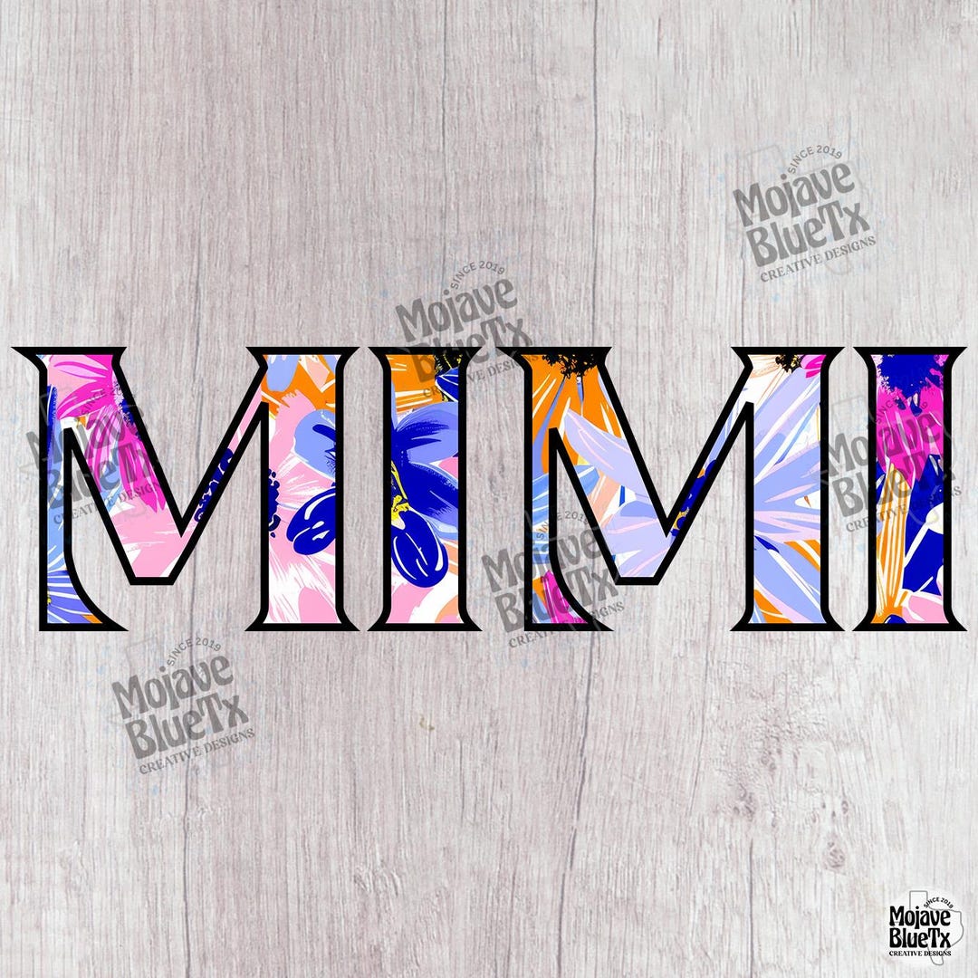 Mimi - Floral Pattern Name Design | PNG Digital Design - Etsy