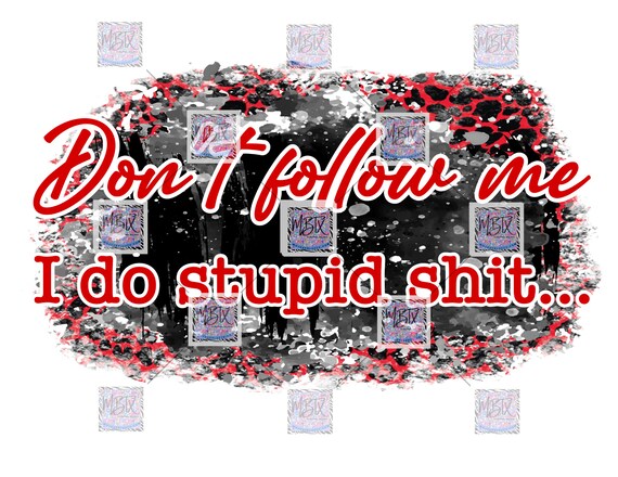 Don't Follow Me I Do Stupid Shit Digital PNG - Etsy