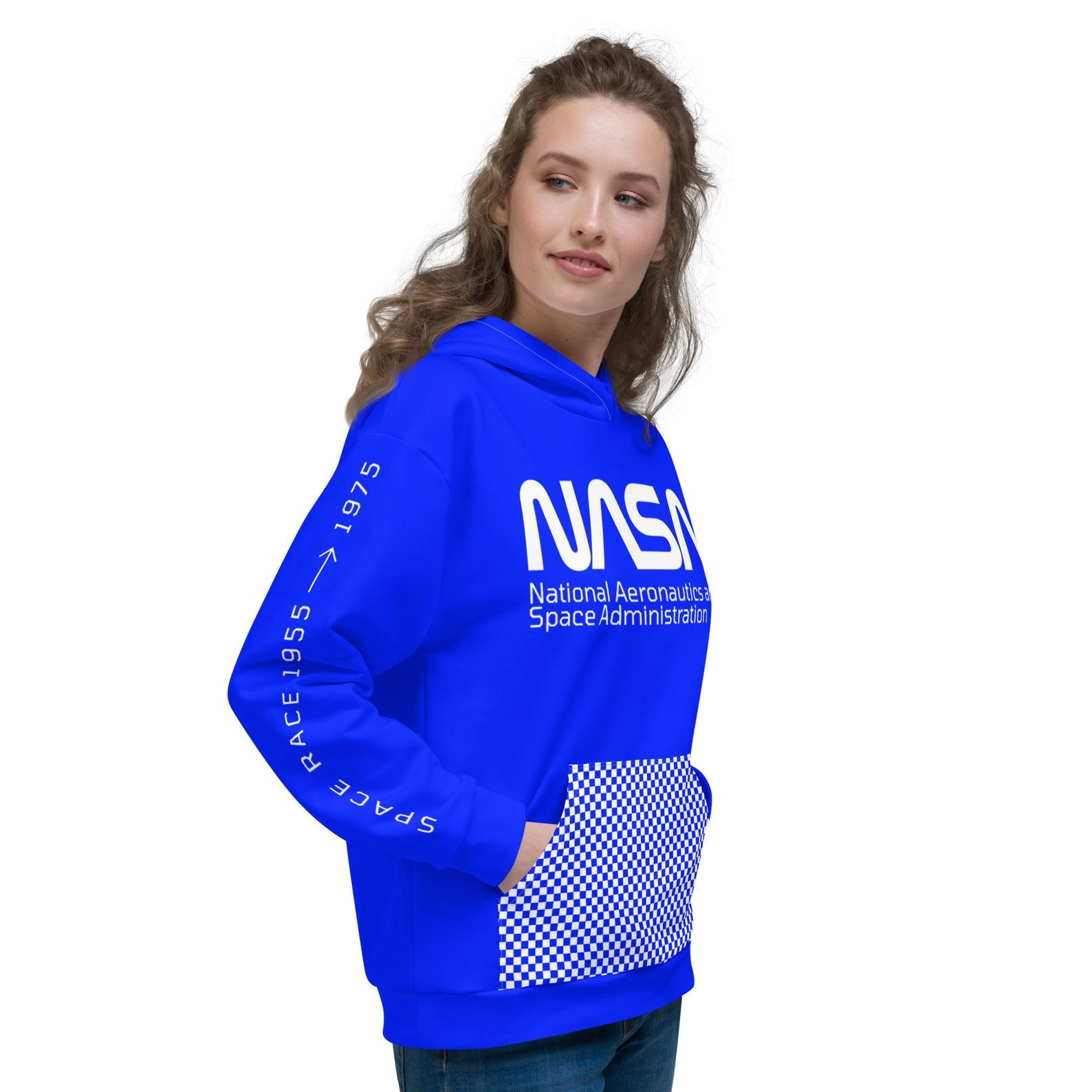 NASA Space Race Astronaut Royal Blue Unisex Hoodie Sweatshirt Sweater ...