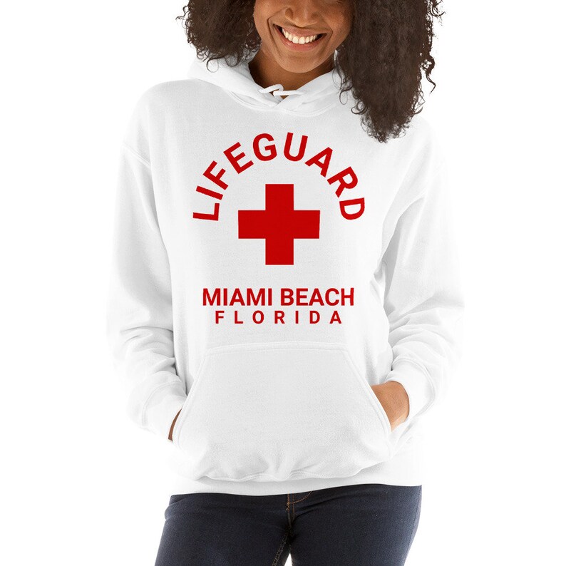 Lifeguard Miami Beach Florida Beach Swim Pool Unisex Hoodie Sweatshirt ...