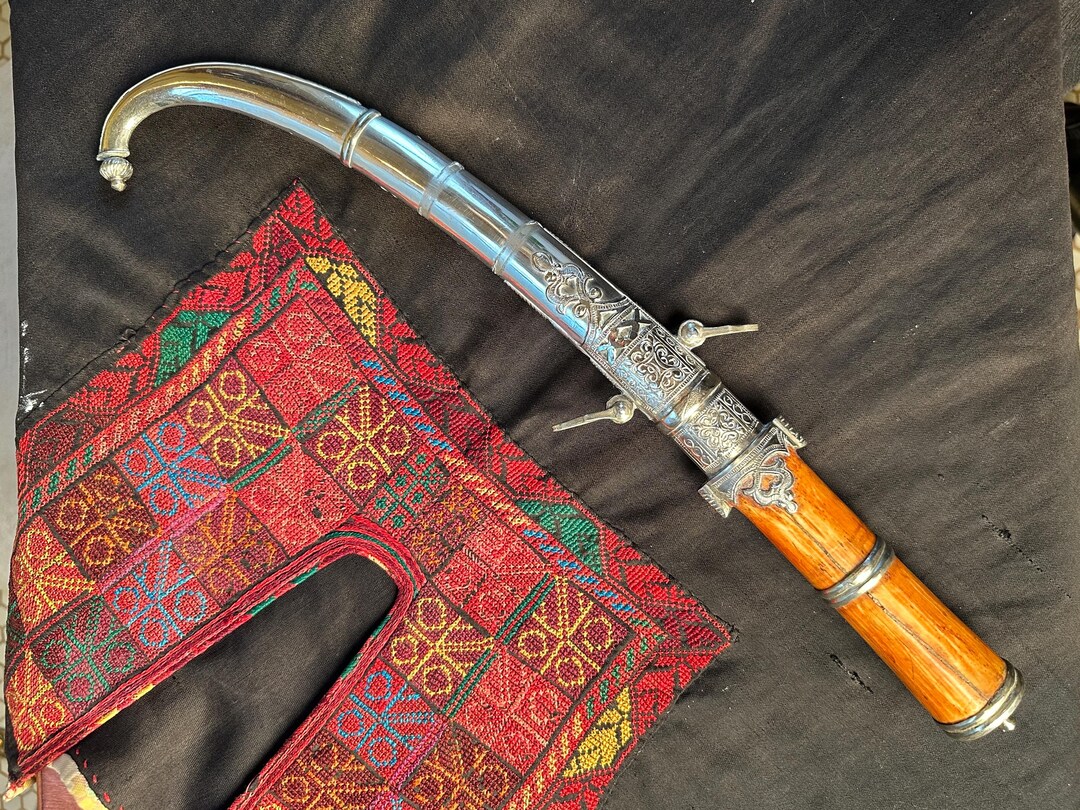 Antique ARABIAN JAMBIYA DAGGER From Jerusalem Silver and Bone - Etsy