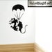 Banksy Parachute Rat Skirting Board Vinyl Sticker Black Wall Decal ...