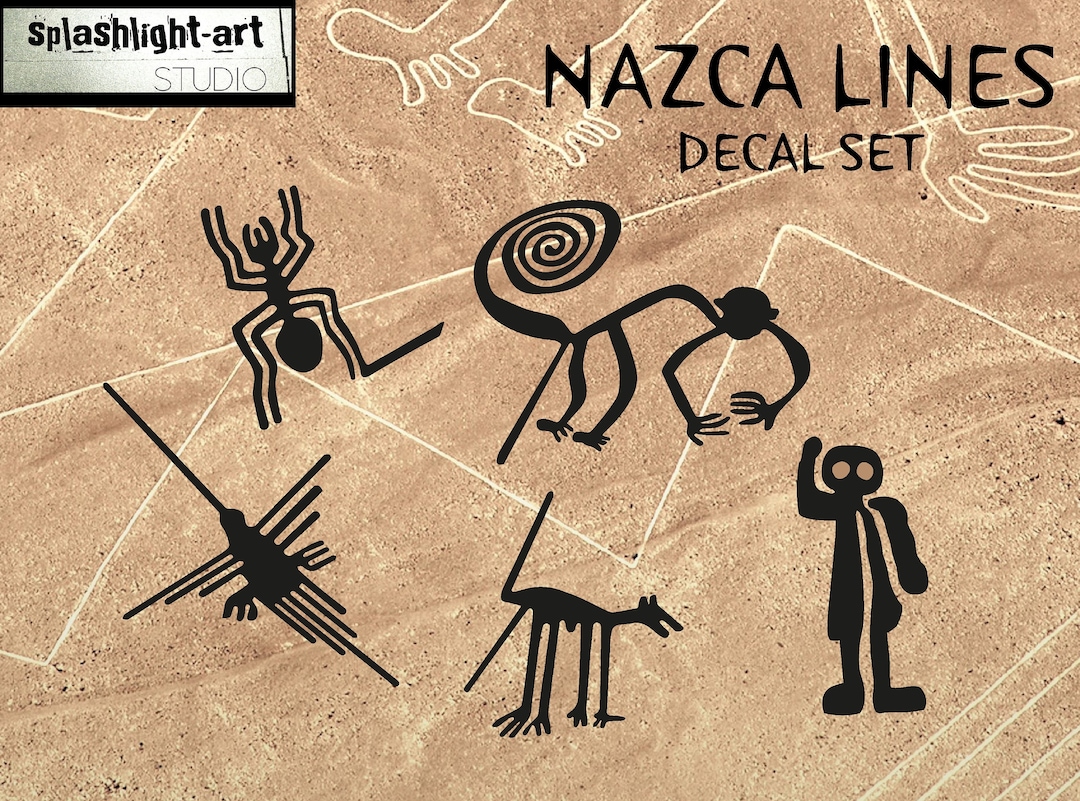 Nazca Lines Vinyl Decal Set of Sticker for Car Wall Laptop Etc Size 9cm ...