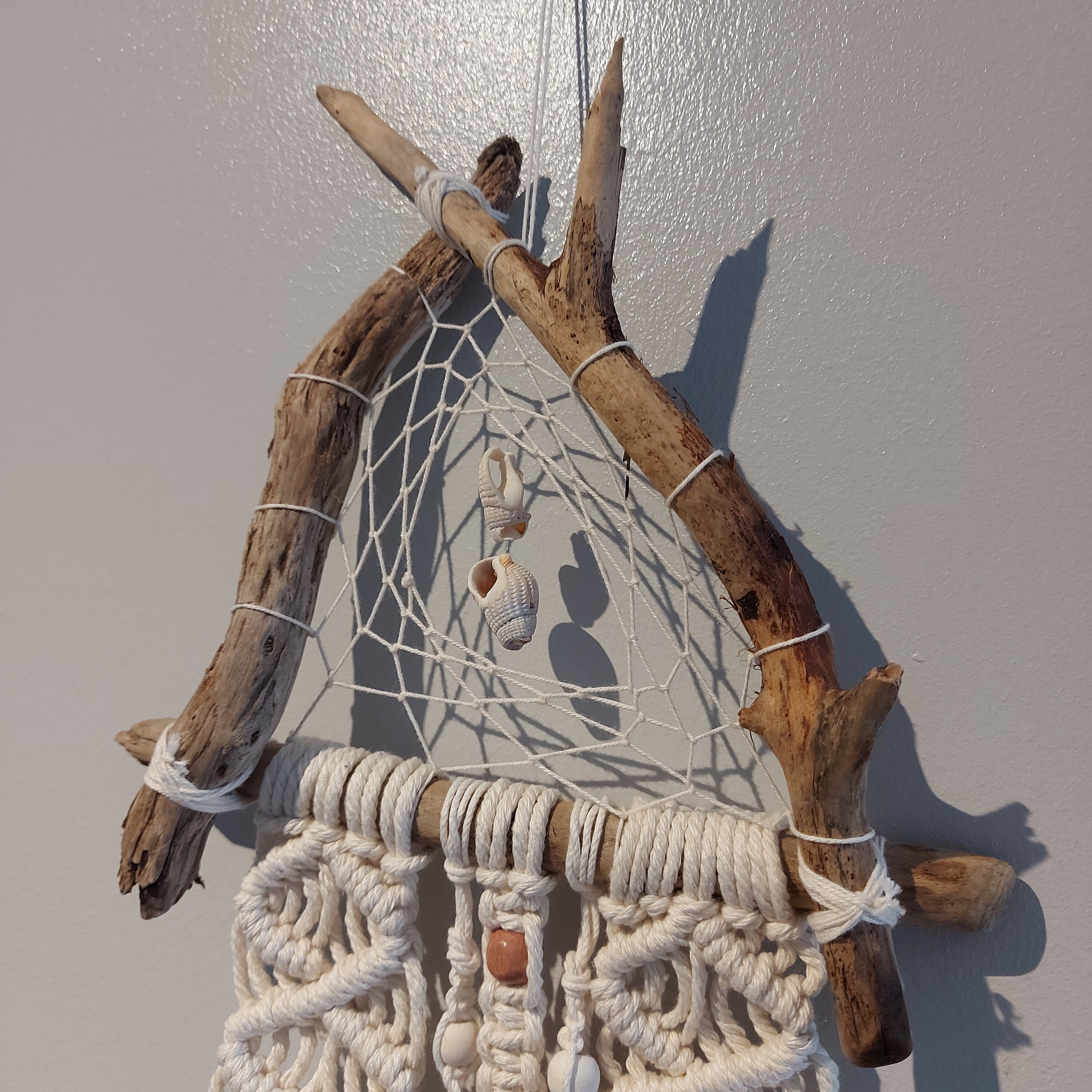 Handmade Cream Macrame Viking and Nordic Nautical Driftwood | Etsy