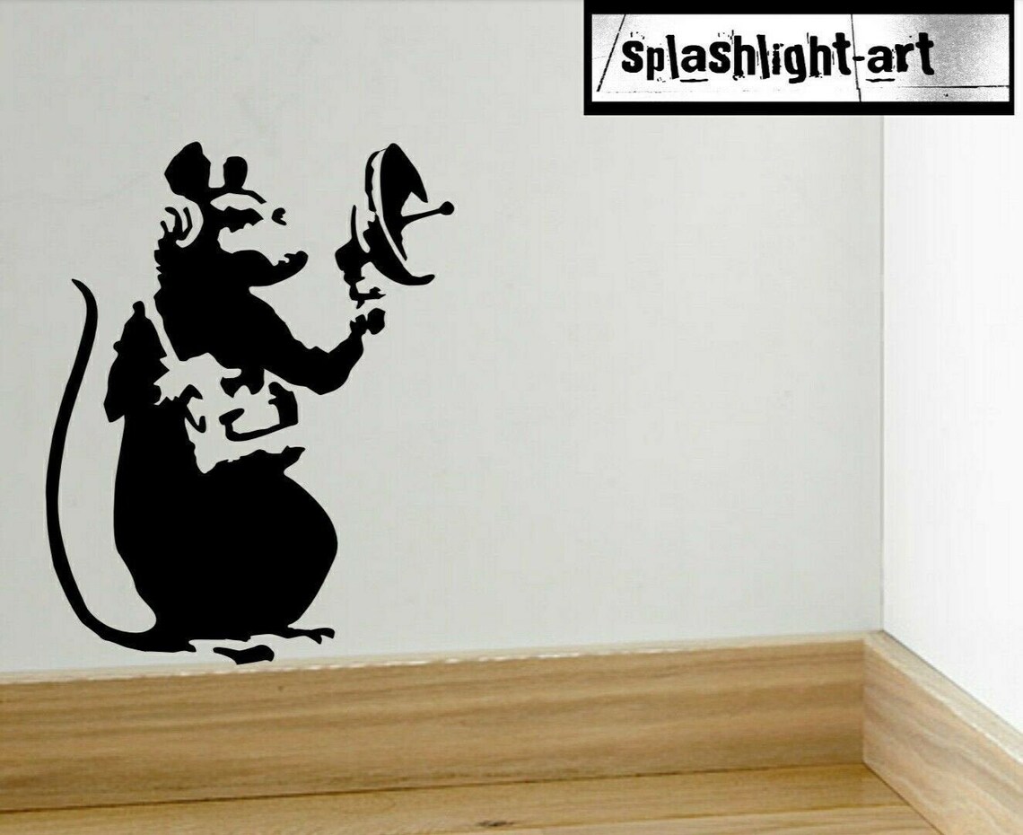 Banksy Spy Rat Skirting Board Wall Decal Sticker Black Vinyl - Etsy
