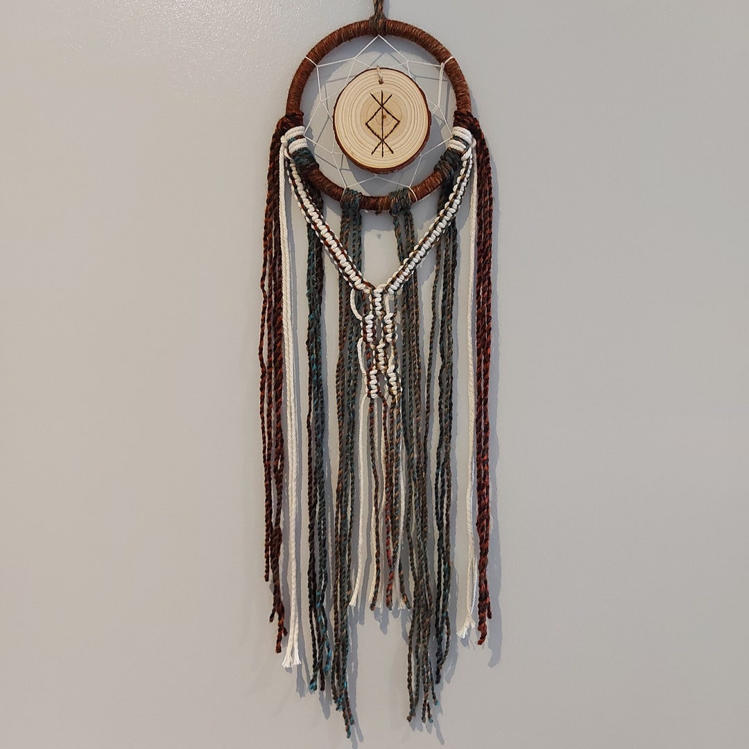 Handmade Pagan Driftwood Wool Macramè Viking and Norse Bind Rune Wall ...