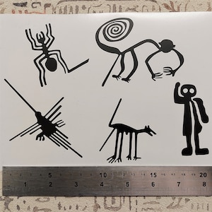 Nazca Lines Vinyl Decal Set: Matte Black Stickers for Car, Wall, Laptop ...