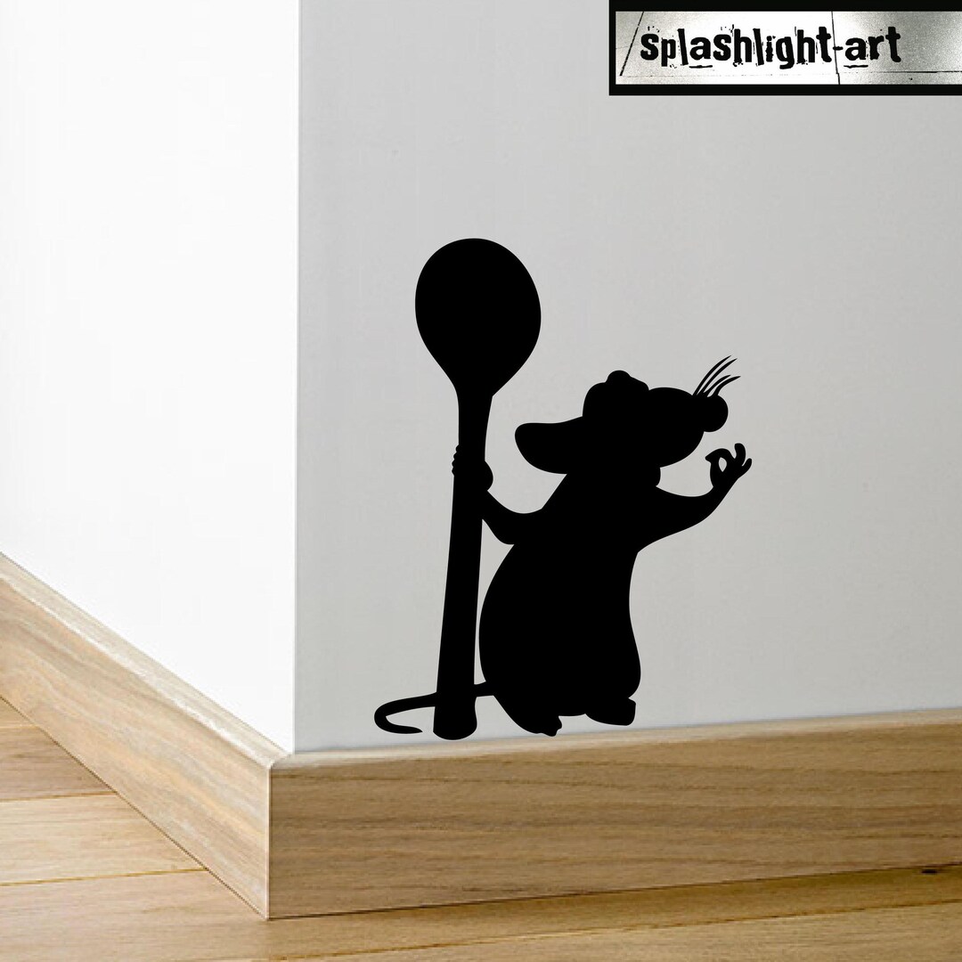 Remy Ratatouille Rat Vinyl Wall Decal Sticker Skirting Board With Mouse ...