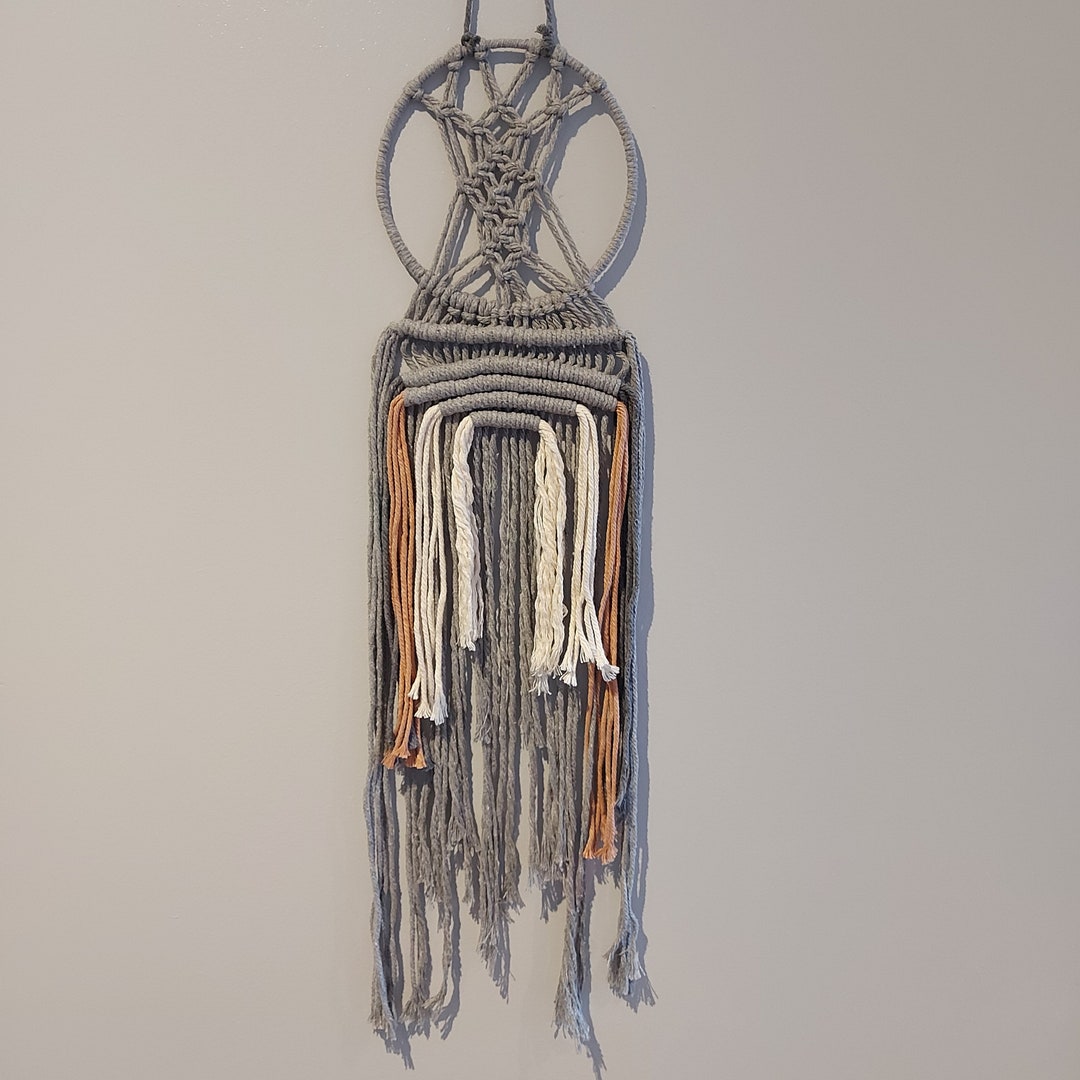 Handmade Grey and Dusty Pink Viking and Norse Inspired Shaggy Macrame ...