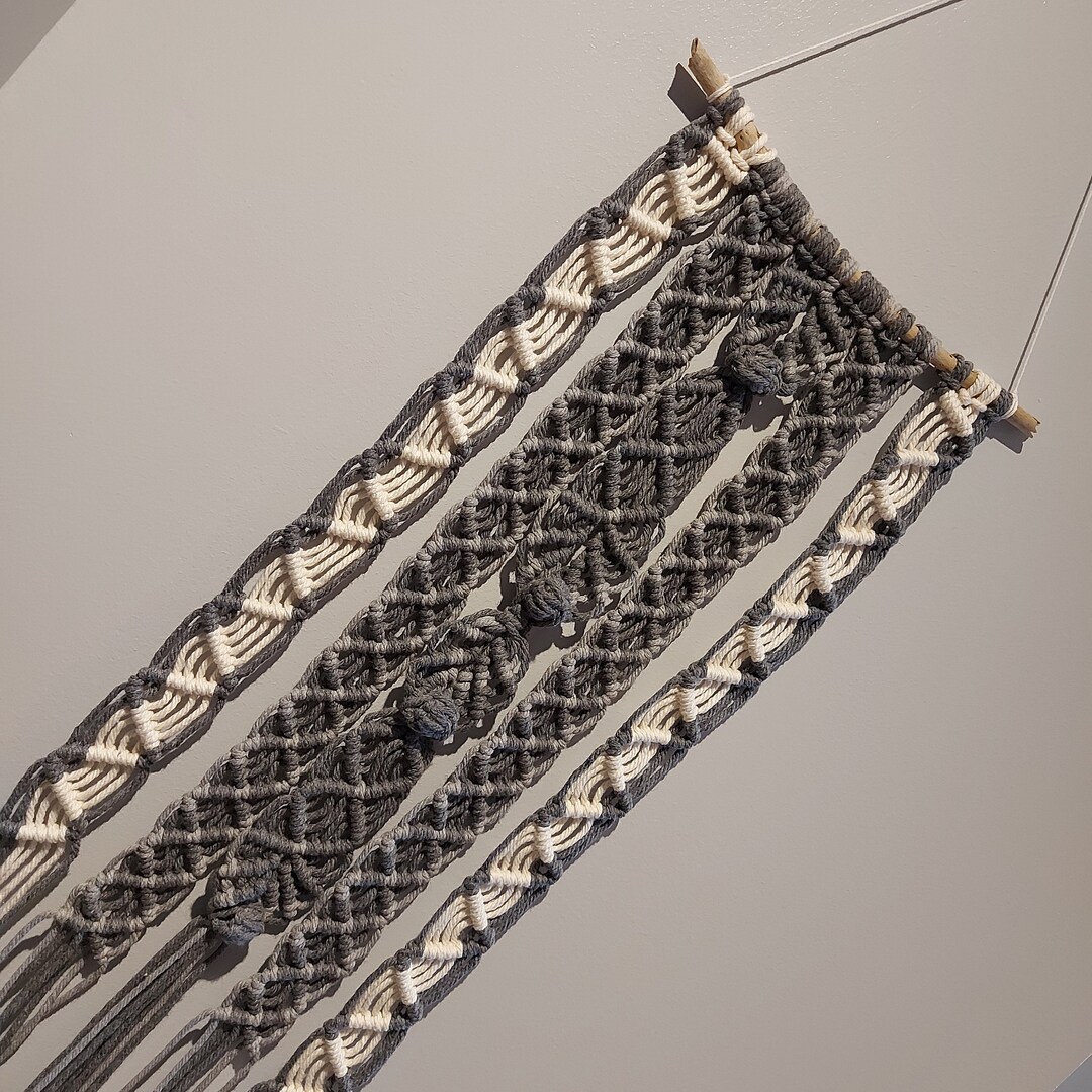 Handmade Long Macrame Grey and White Viking, Icelantic and Norse ...