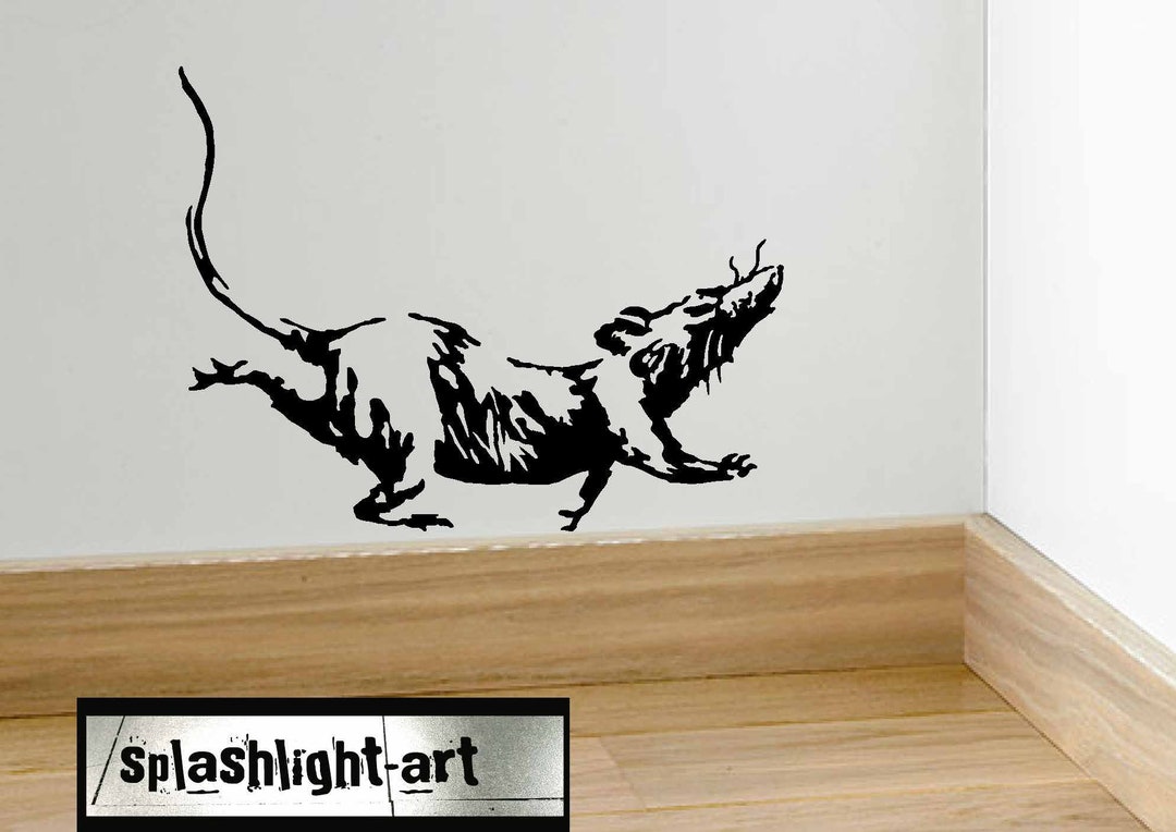 Banksy Rat Race Skirting Board Vinyl Sticker Black Wall Decal Street ...