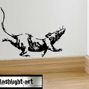 Banksy Rat Race Skirting Board Vinyl Sticker Black Wall Decal Street ...