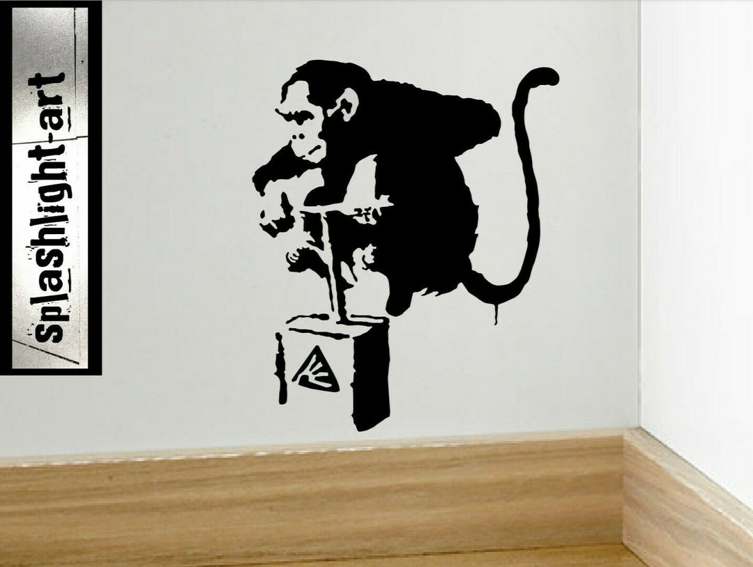 Banksy Monkey Detonator Vinyl Decal Sticker Black 15x20cm for Wall Car ...
