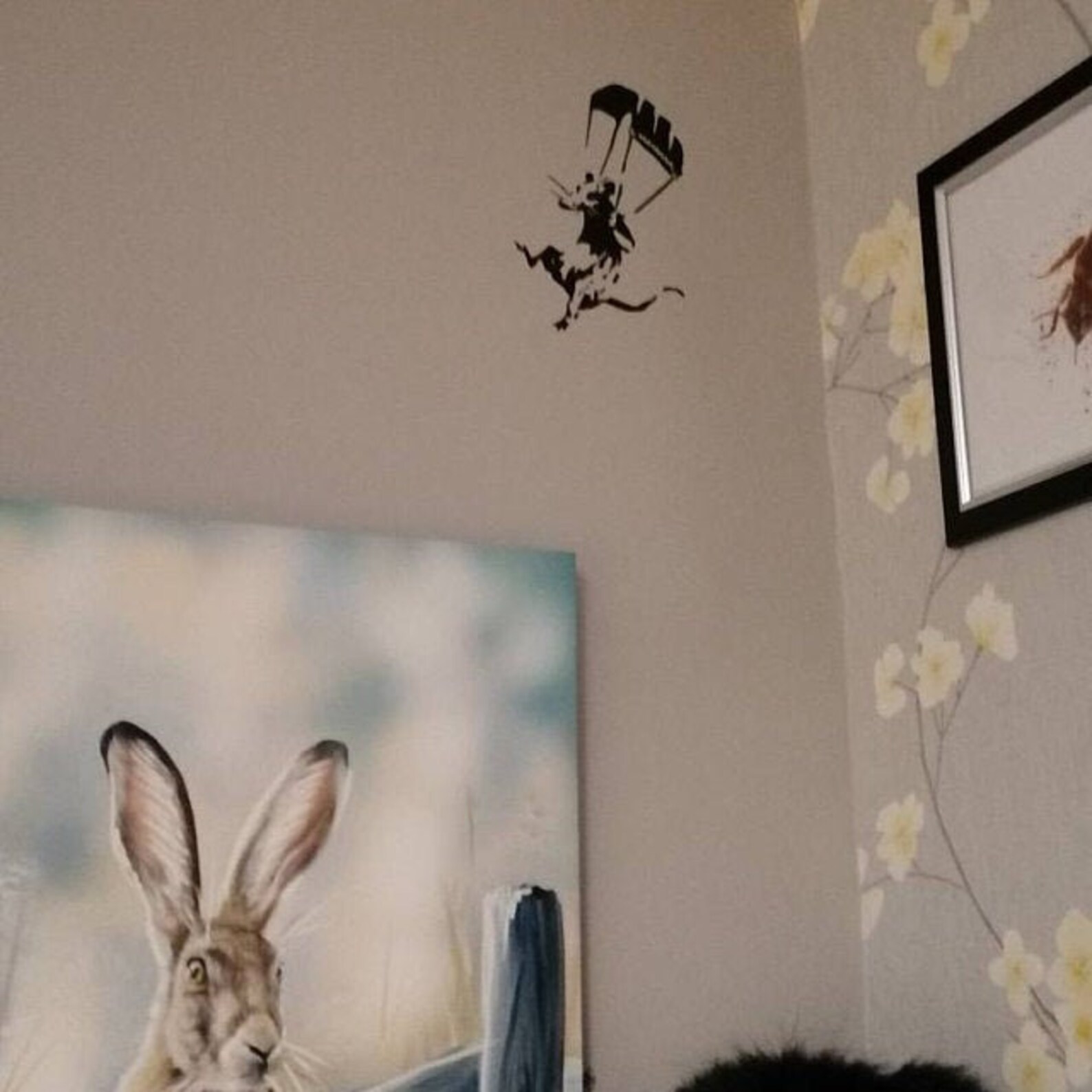 Banksy Parachuting Buisness Rat Skirting Board Wall Decal Vinyl Sticker ...