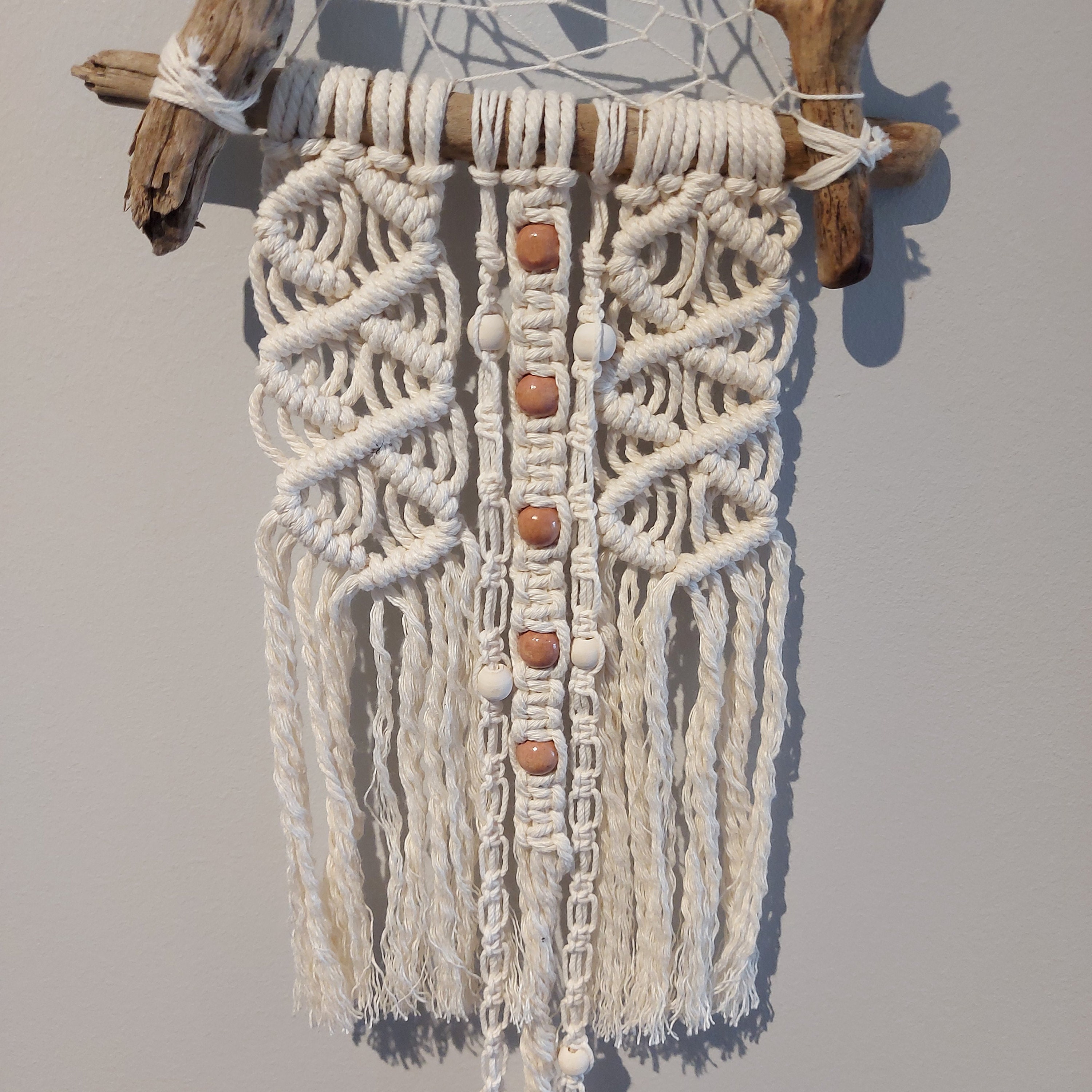 Handmade Cream Macrame Viking and Nordic Nautical Driftwood | Etsy