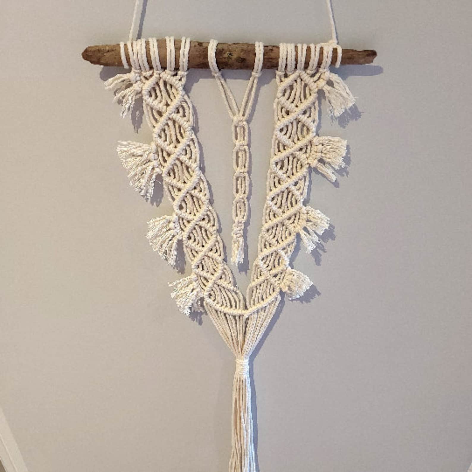 Handmade Driftwood White Macramè Cotton Viking and Norse | Etsy