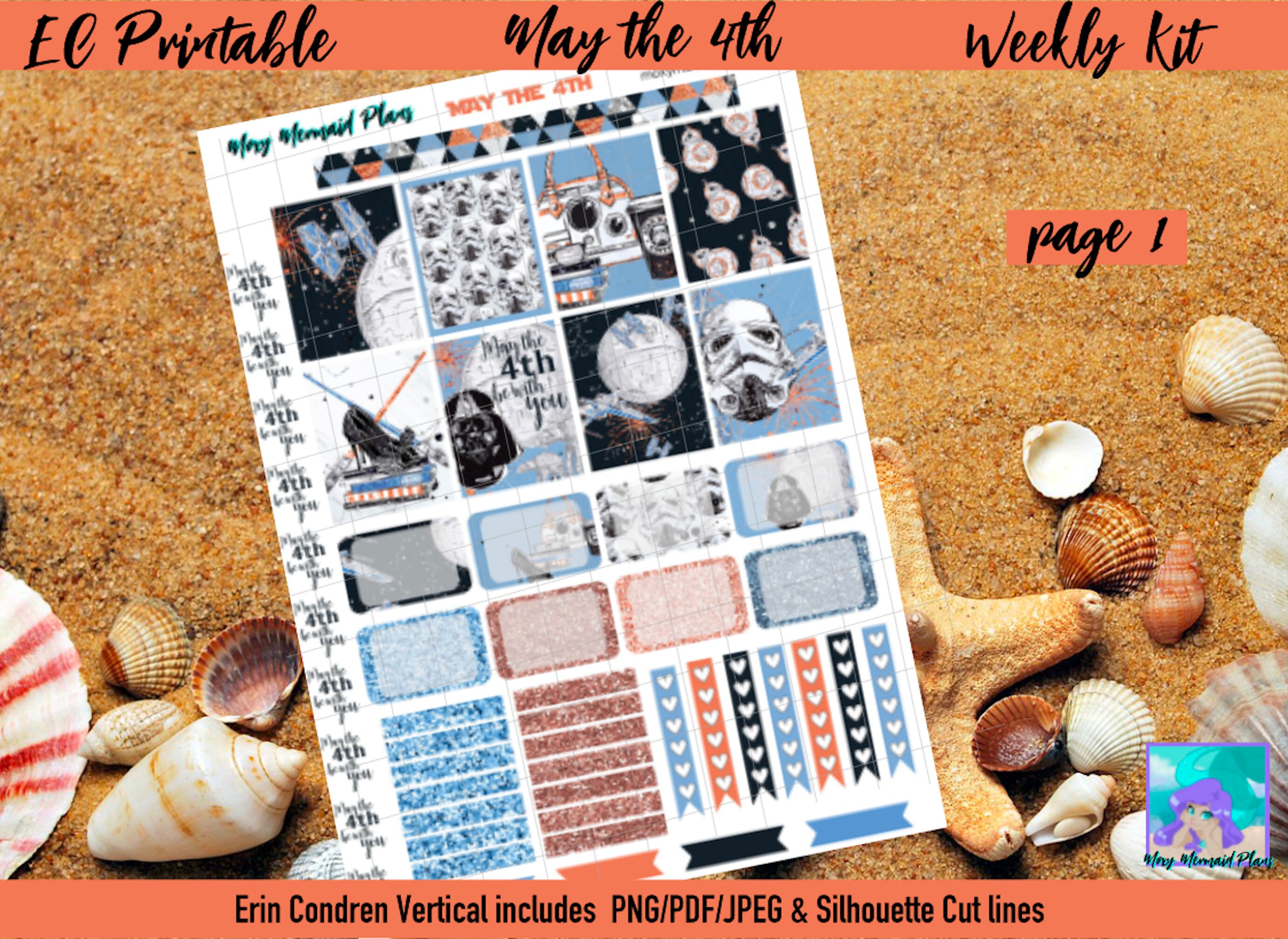 May the 4th PRINTABLE Planner Stickers / Weekly Sticker Kit/ Erin ...