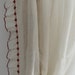 Single French Frilly Cream Net Curtain Panel With Red Braid Trim (93 X ...