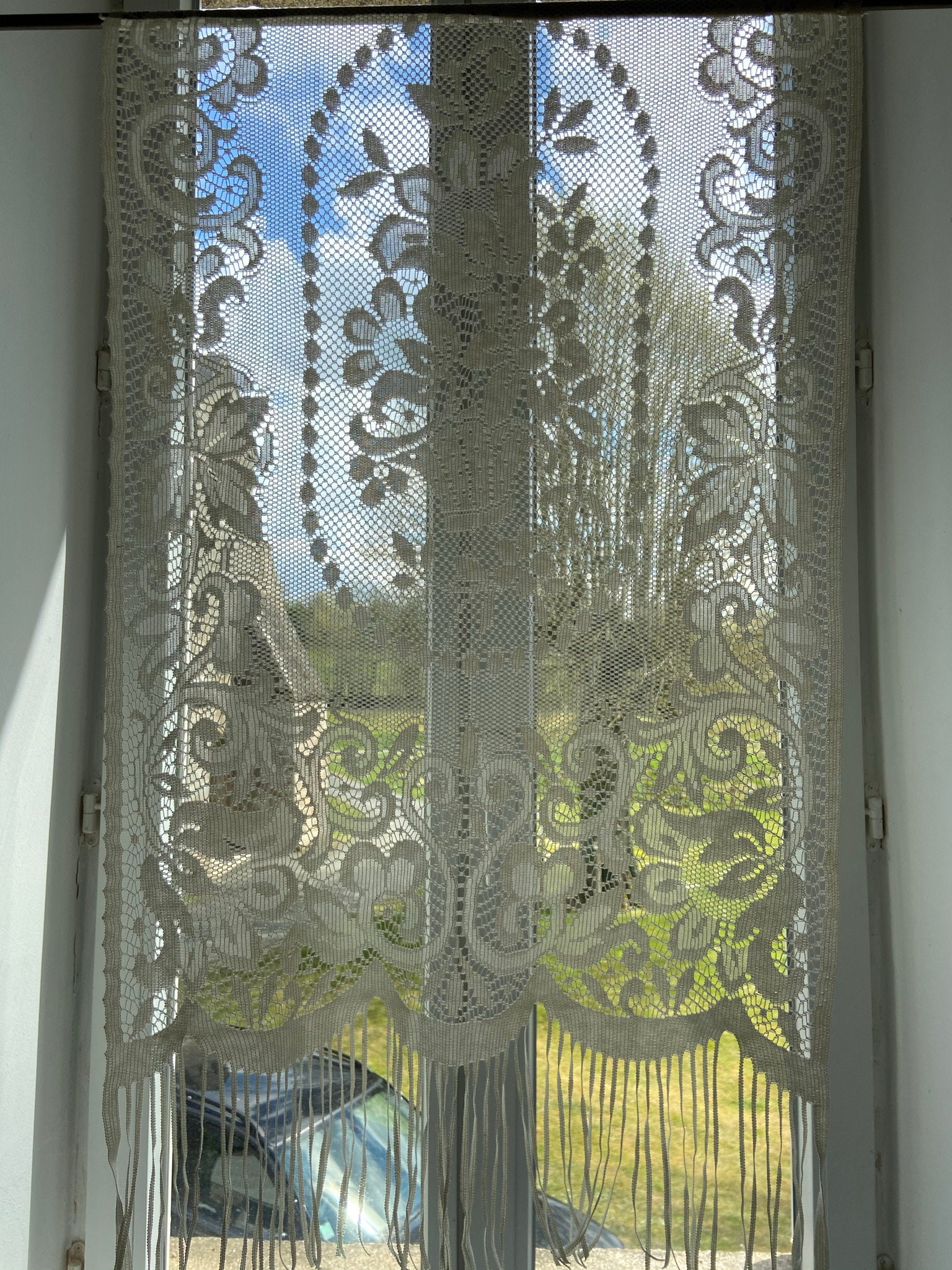 Traditional French Small Cream Lace Net Floral Picture Panel / | Etsy