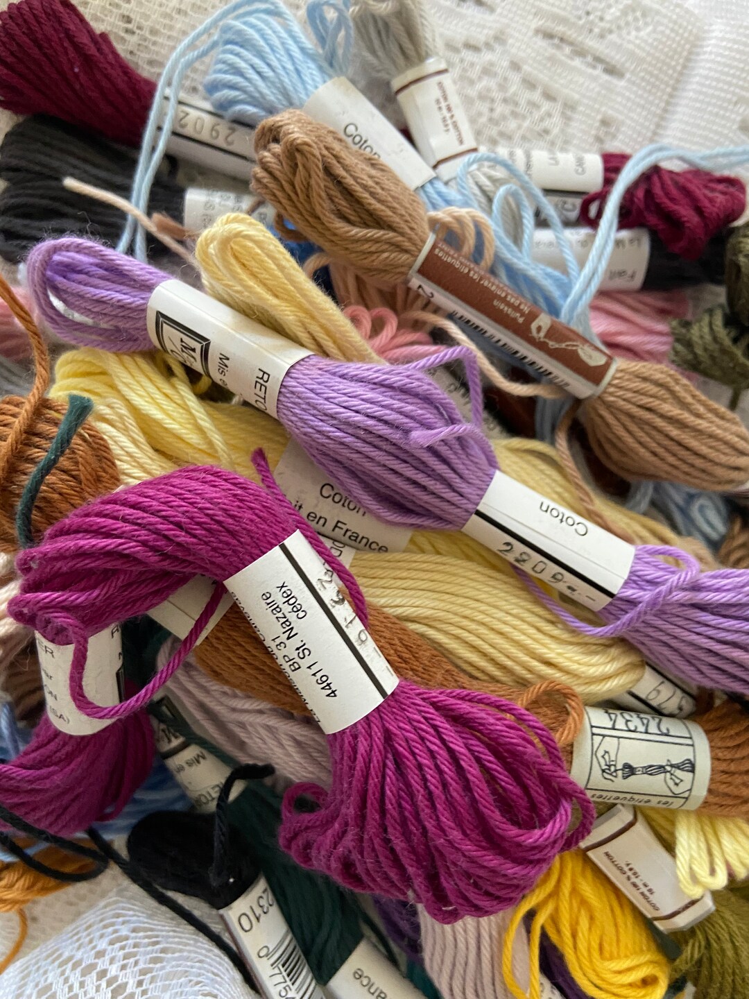 Lot of 10 - French Full Skeins / Cotton Tapestry Yarn / Embroidery Yarn ...