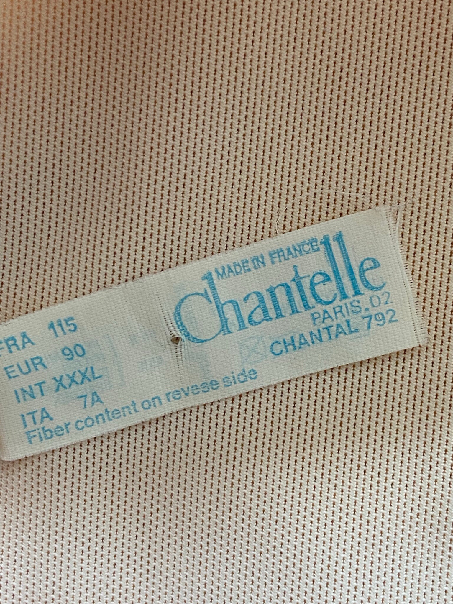 French 'CHANTELLE, Paris' Lingerie Nude / Beige Roll on Girdle Slip ...