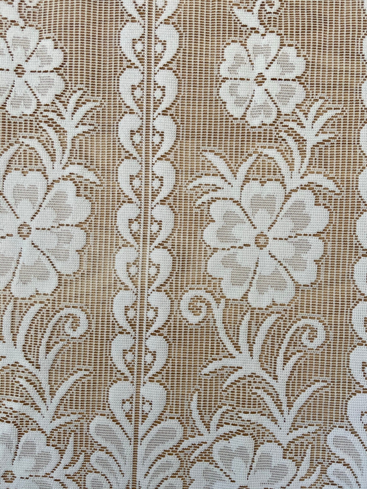 Small French Floral Lace Net Panel Privacy Curtain / Cafe / | Etsy