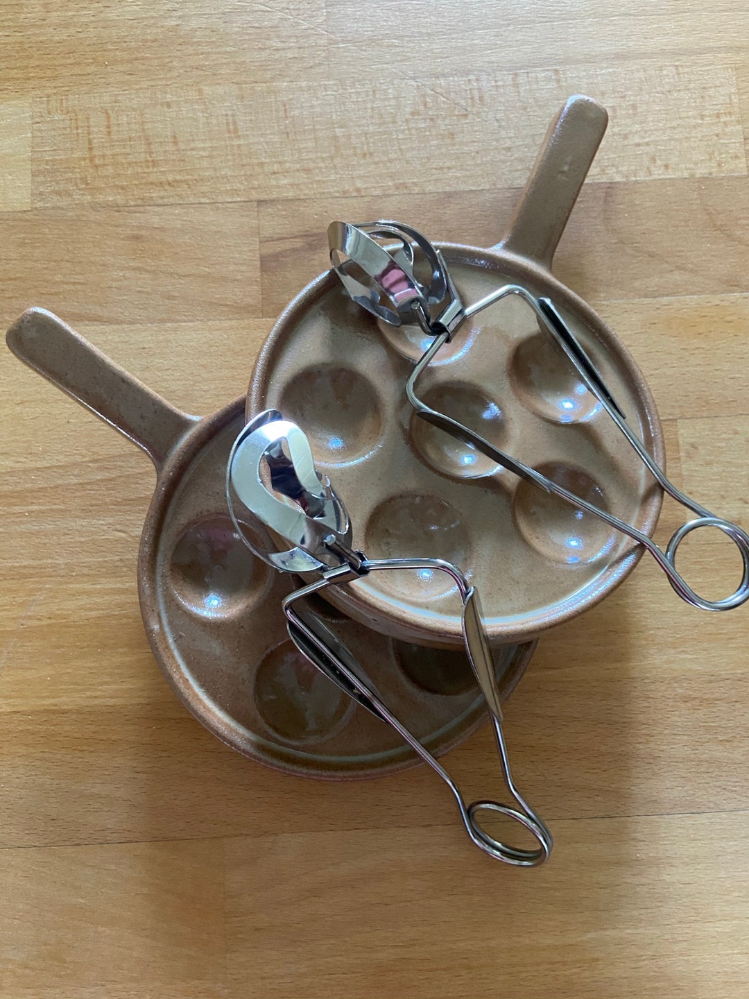Pair of Vintage Made in France '6' Snail Escargot Dish With Carrying ...