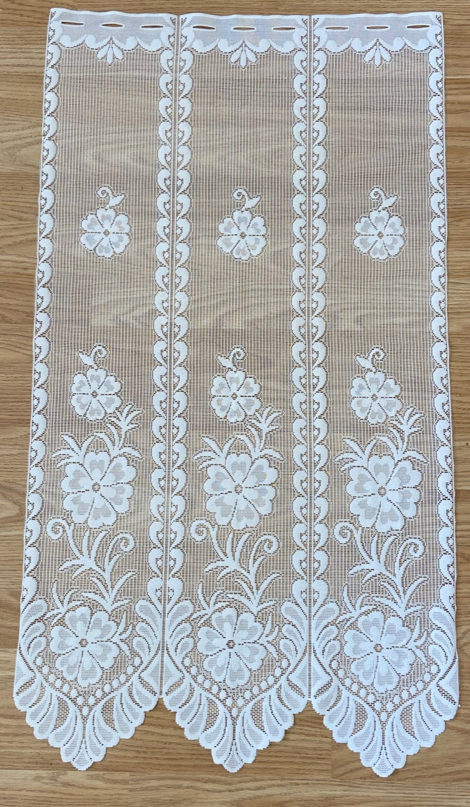 Small French Floral Lace Net Panel Privacy Curtain / Cafe / - Etsy