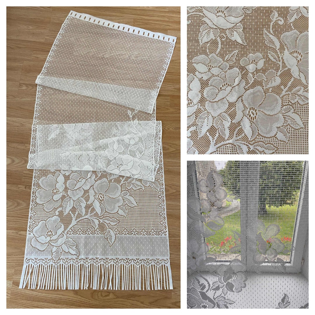 Unused - Traditional French Single Panel Long and Narrow Lace Net ...