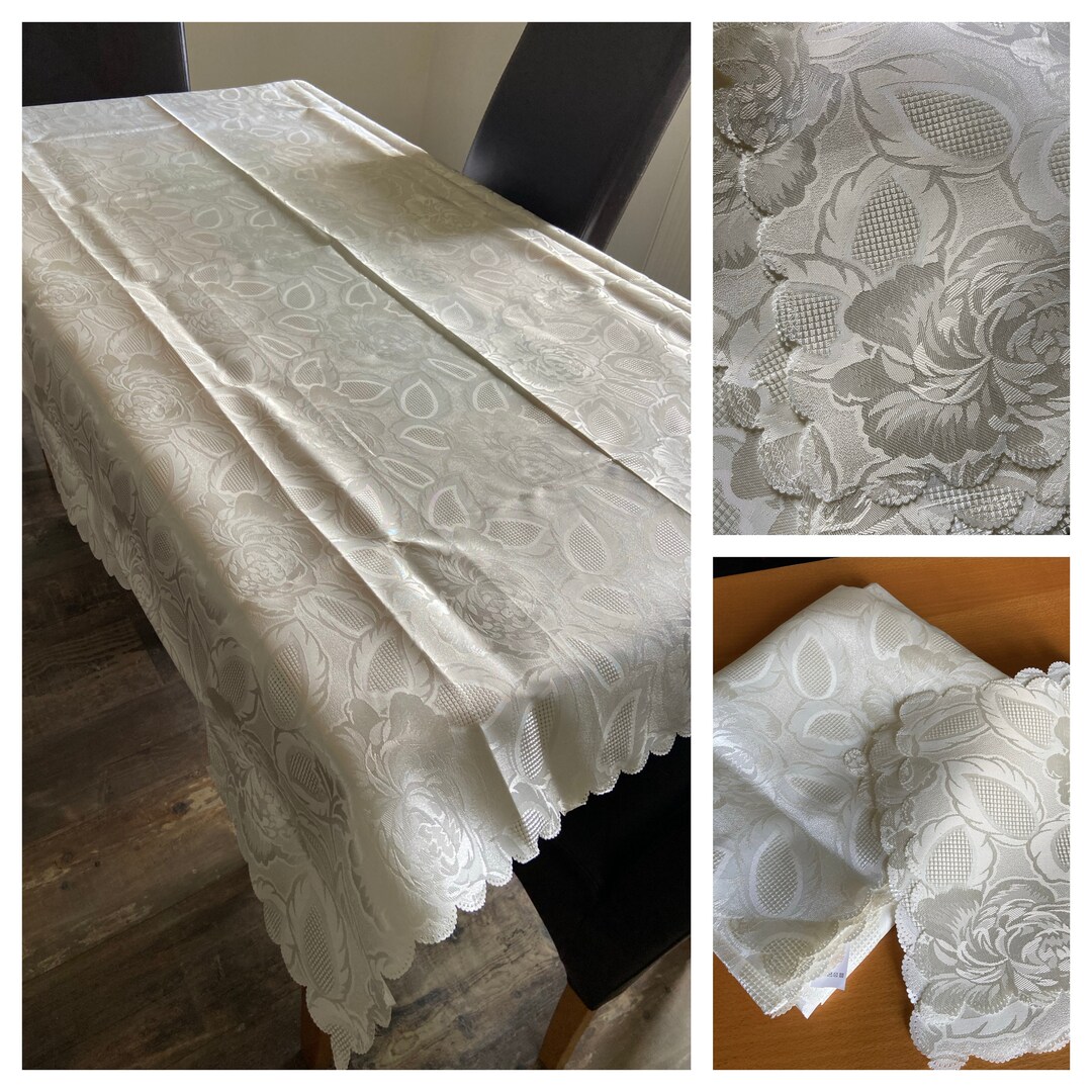 Unused - Elegant French Table Linen Set / Tablecloth and 6 Table Mats ...