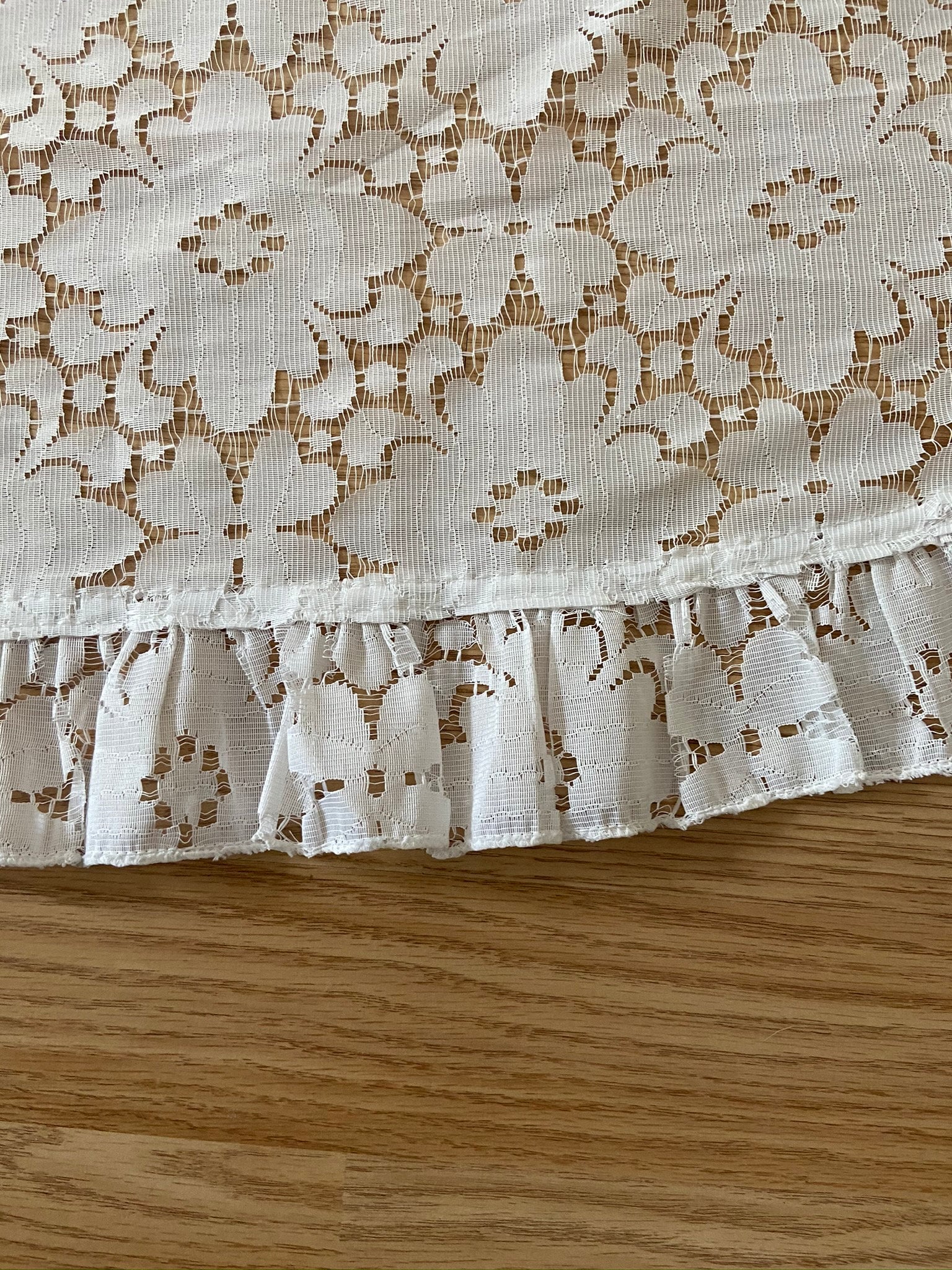 Pair of Retro French White Frilly Floral Net Curtains 54 X - Etsy